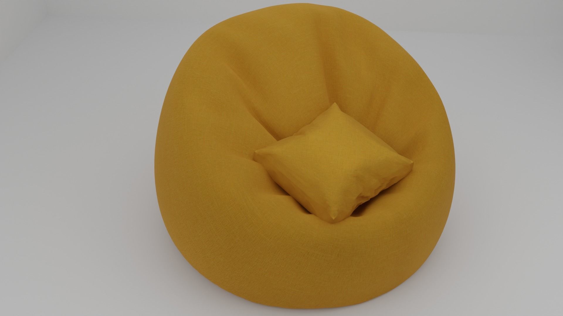 Yellow Bean Bag 3D model | CGTrader