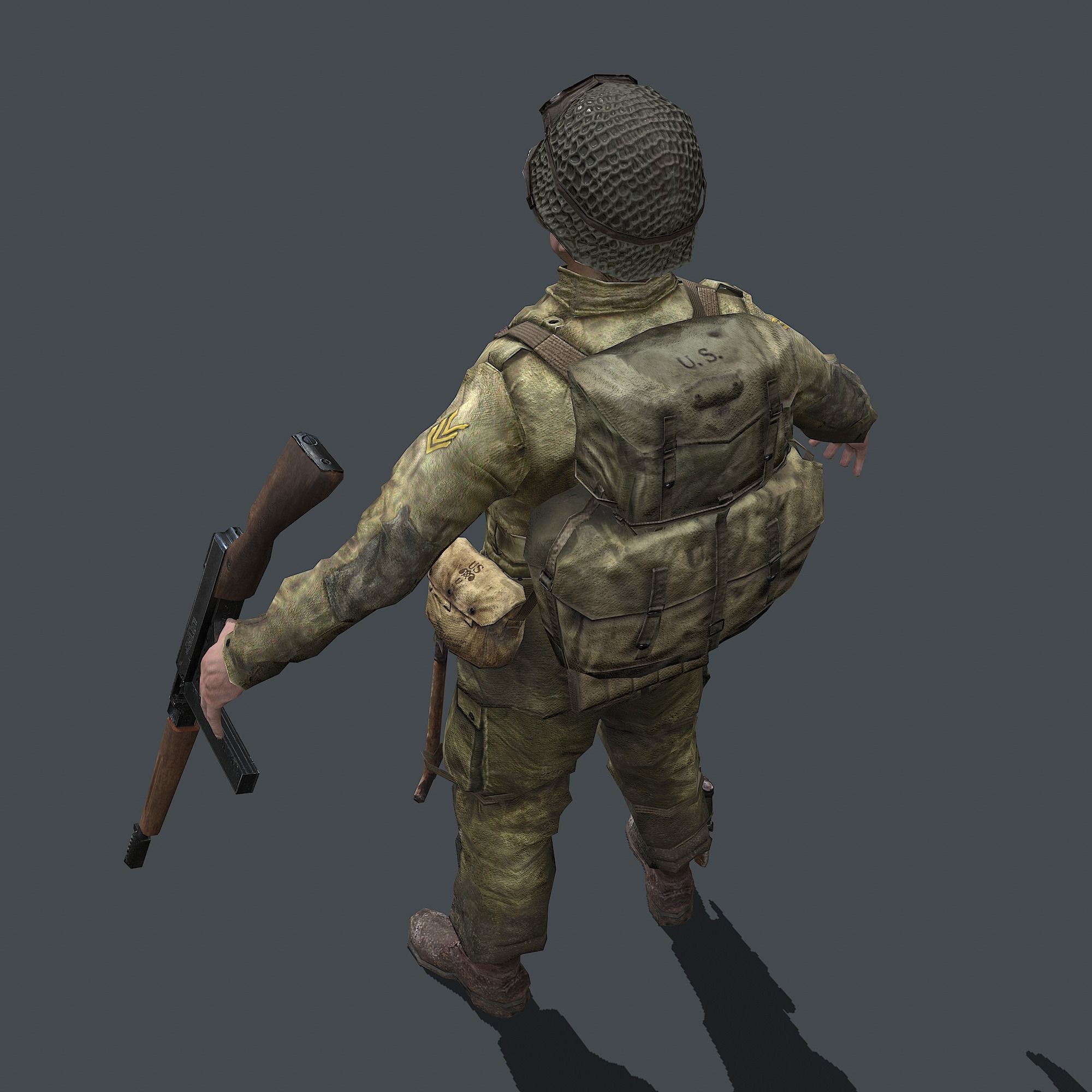 3D model American WWII Soldier VR / AR / low-poly | CGTrader