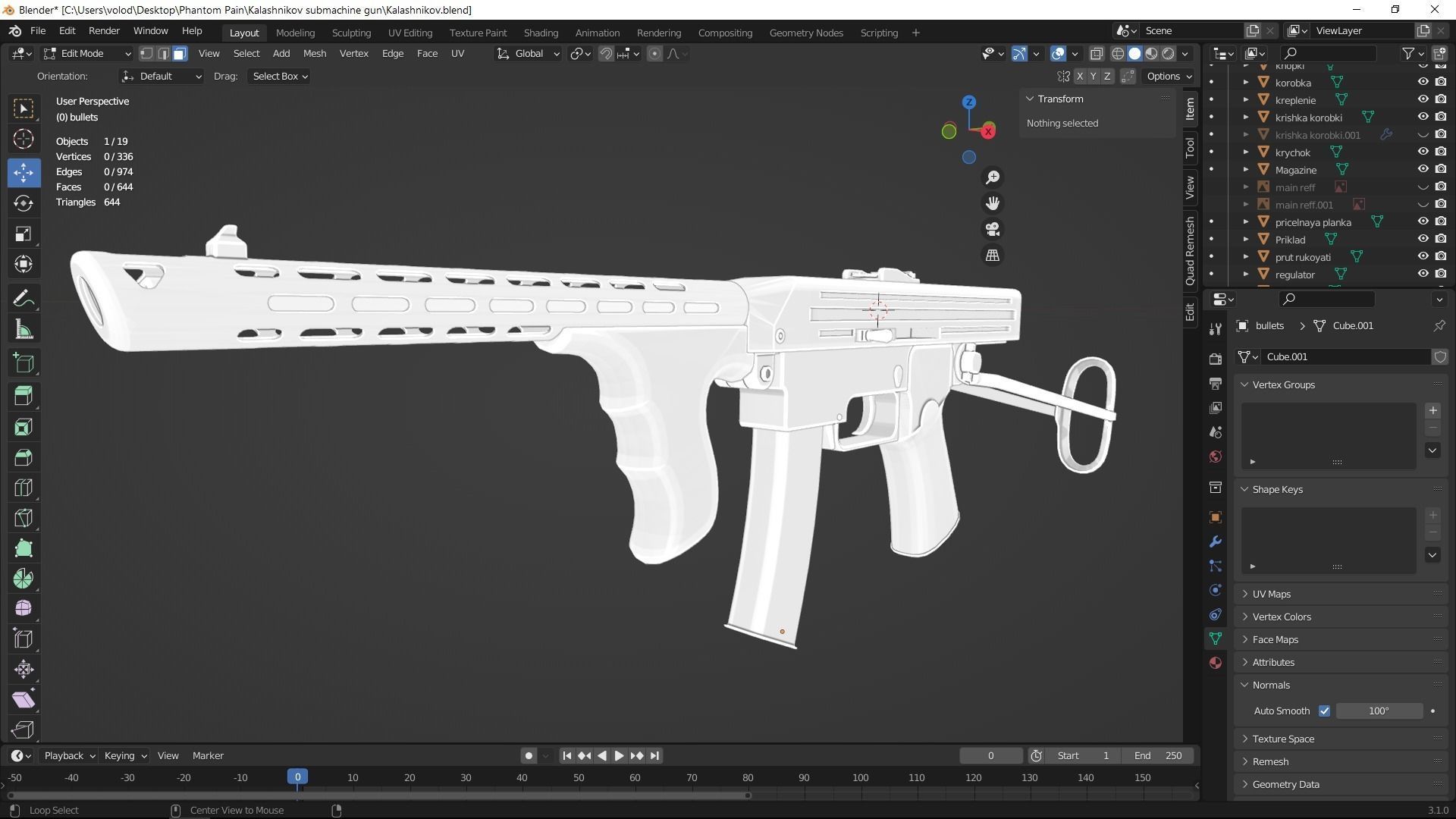 3D model PPK 1942 Kalashnikov Submachine Gun VR / AR / low-poly | CGTrader