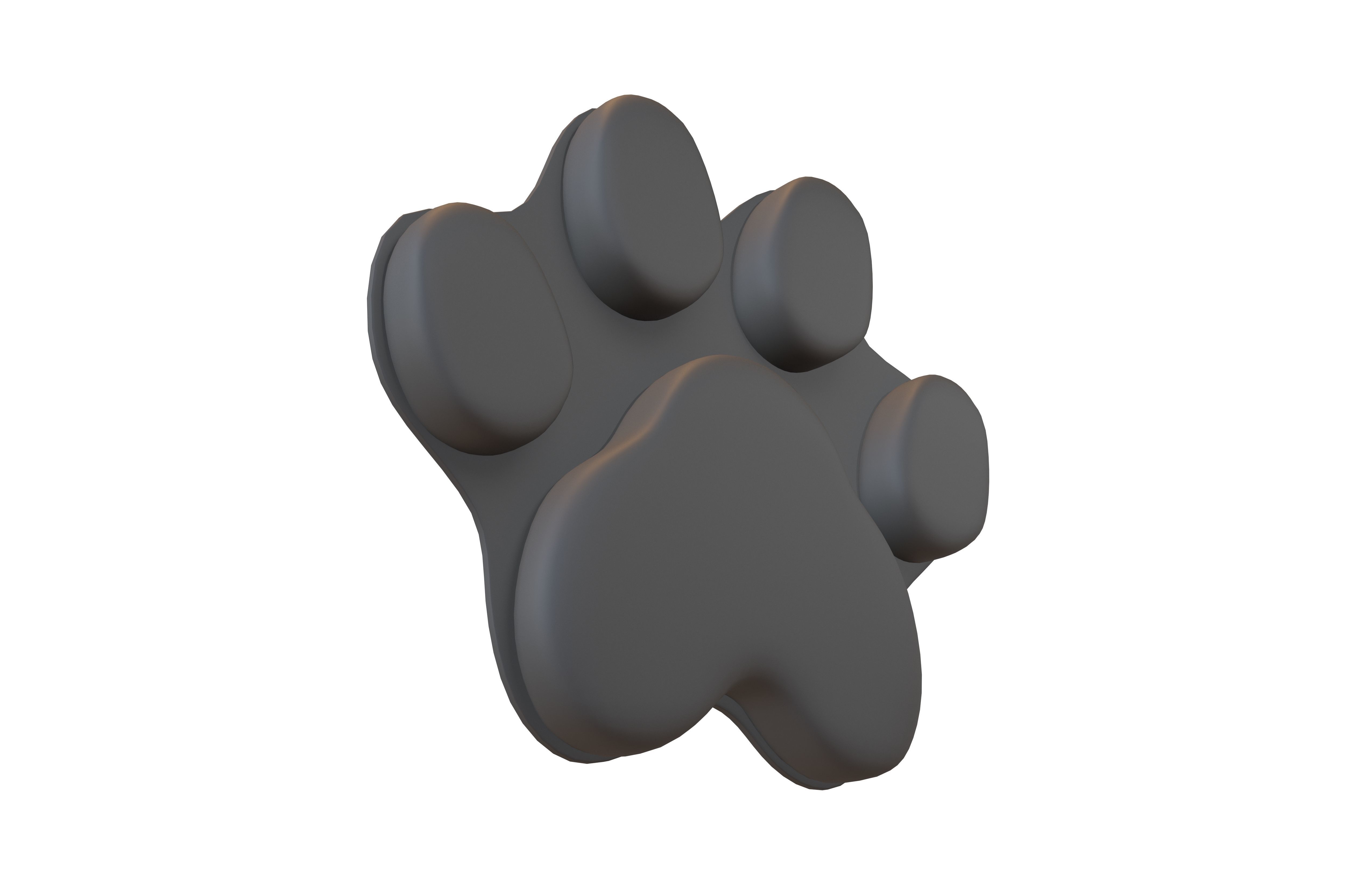 3D model Dog Paw Print v2 001 VR / AR / low-poly | CGTrader