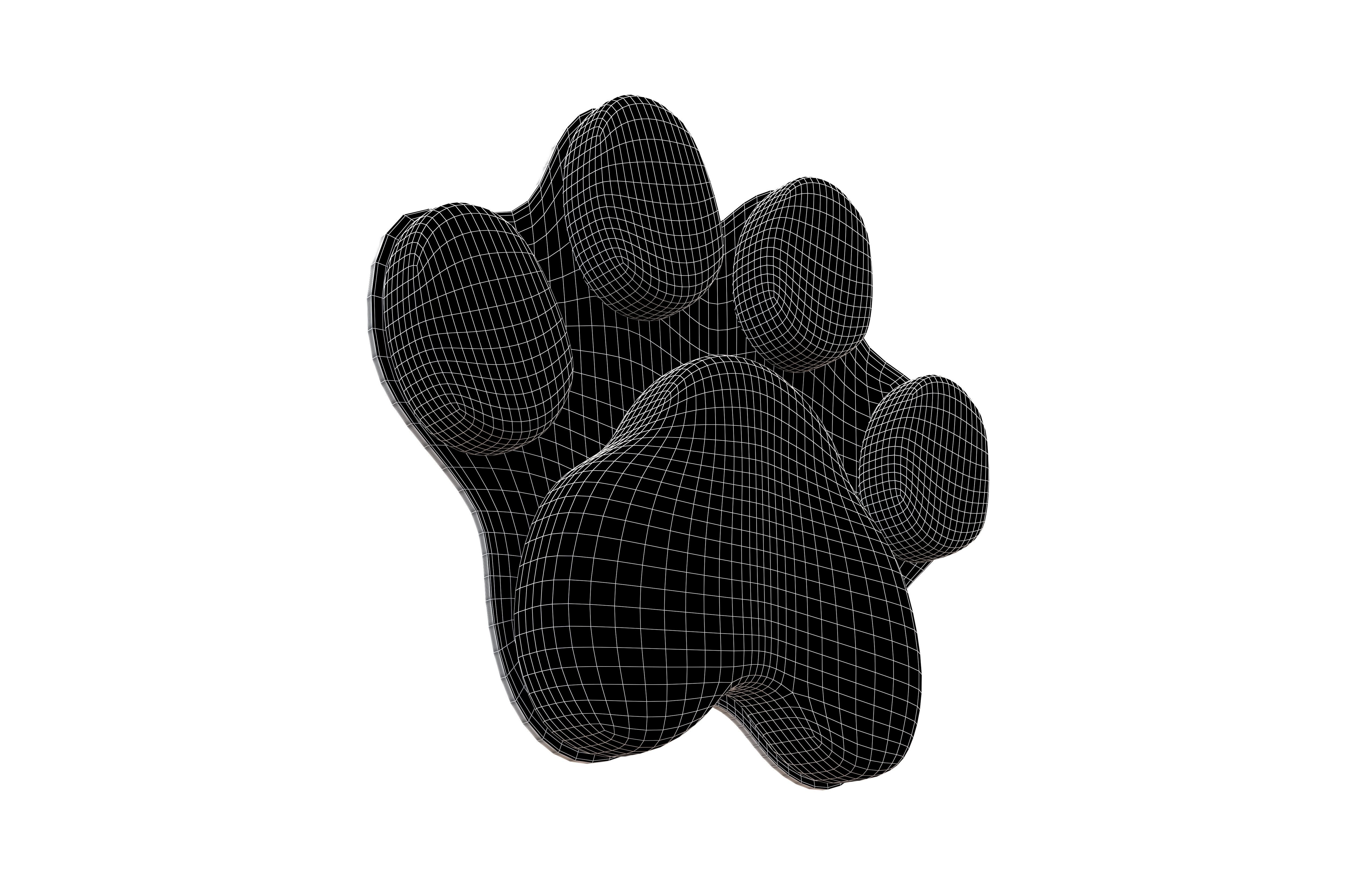 3D model Dog Paw Print v2 003 VR / AR / low-poly | CGTrader