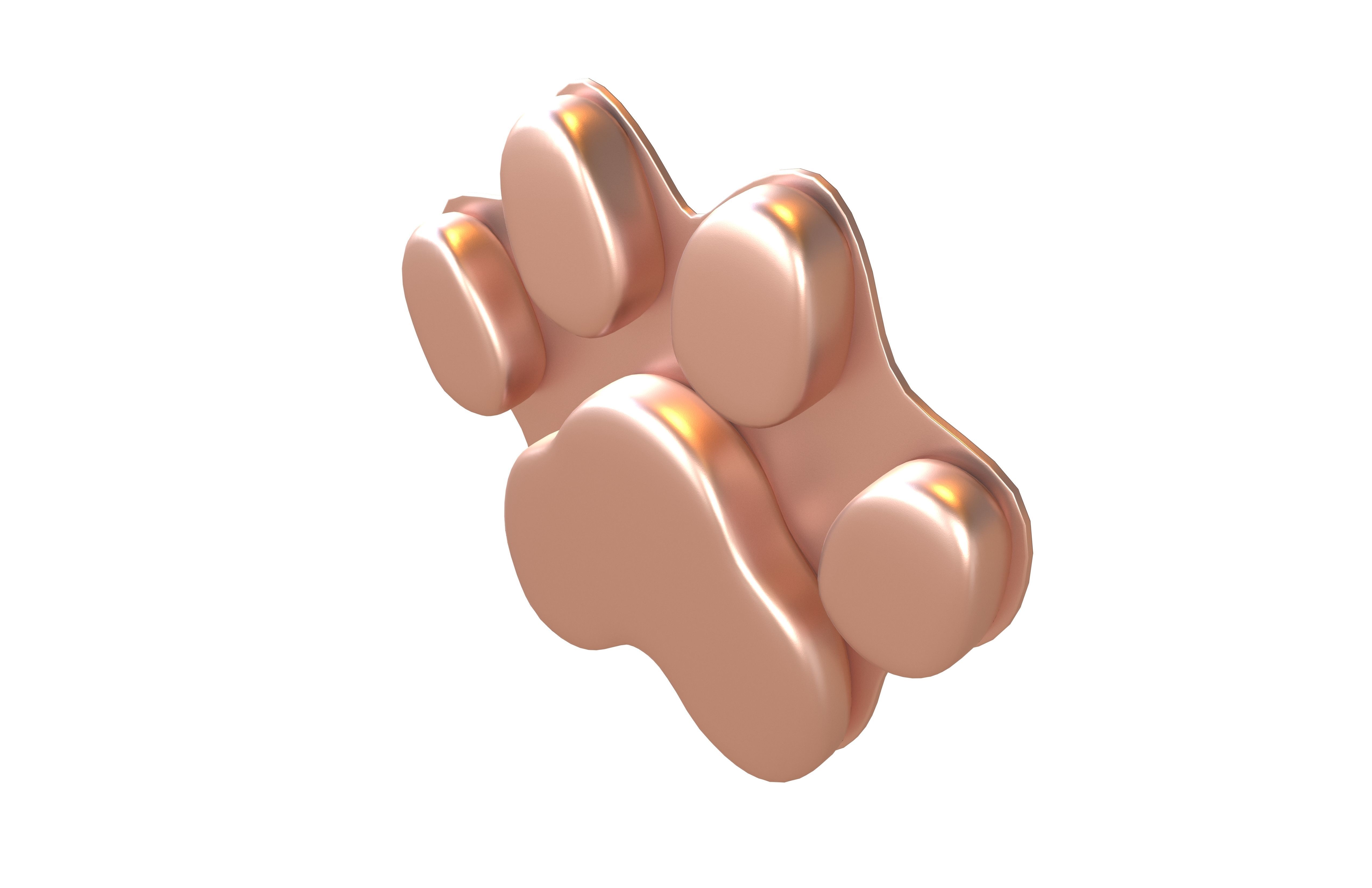3D model Dog Paw Print v2 005 VR / AR / low-poly | CGTrader