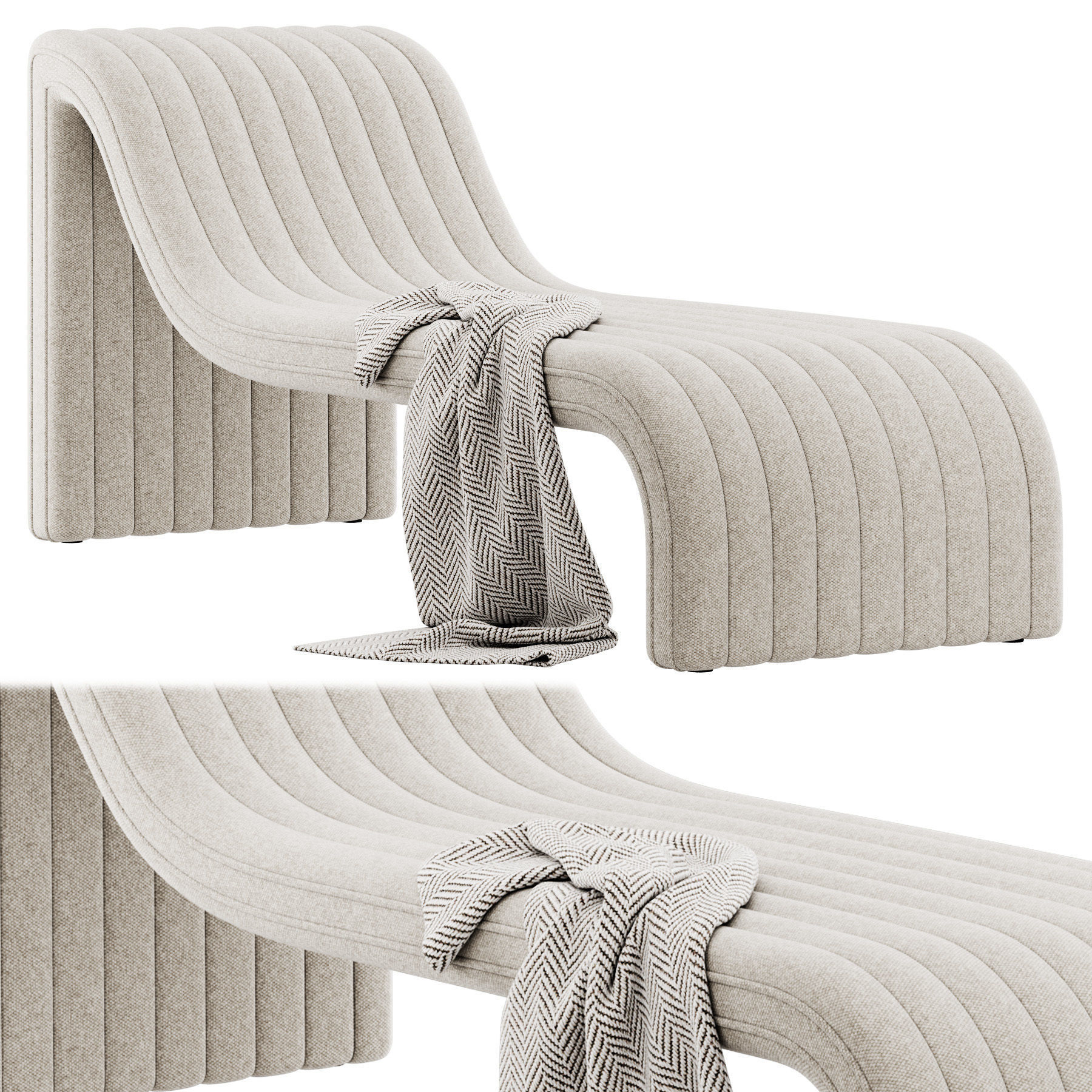 Augustine Chaise Lounge 3D model | CGTrader