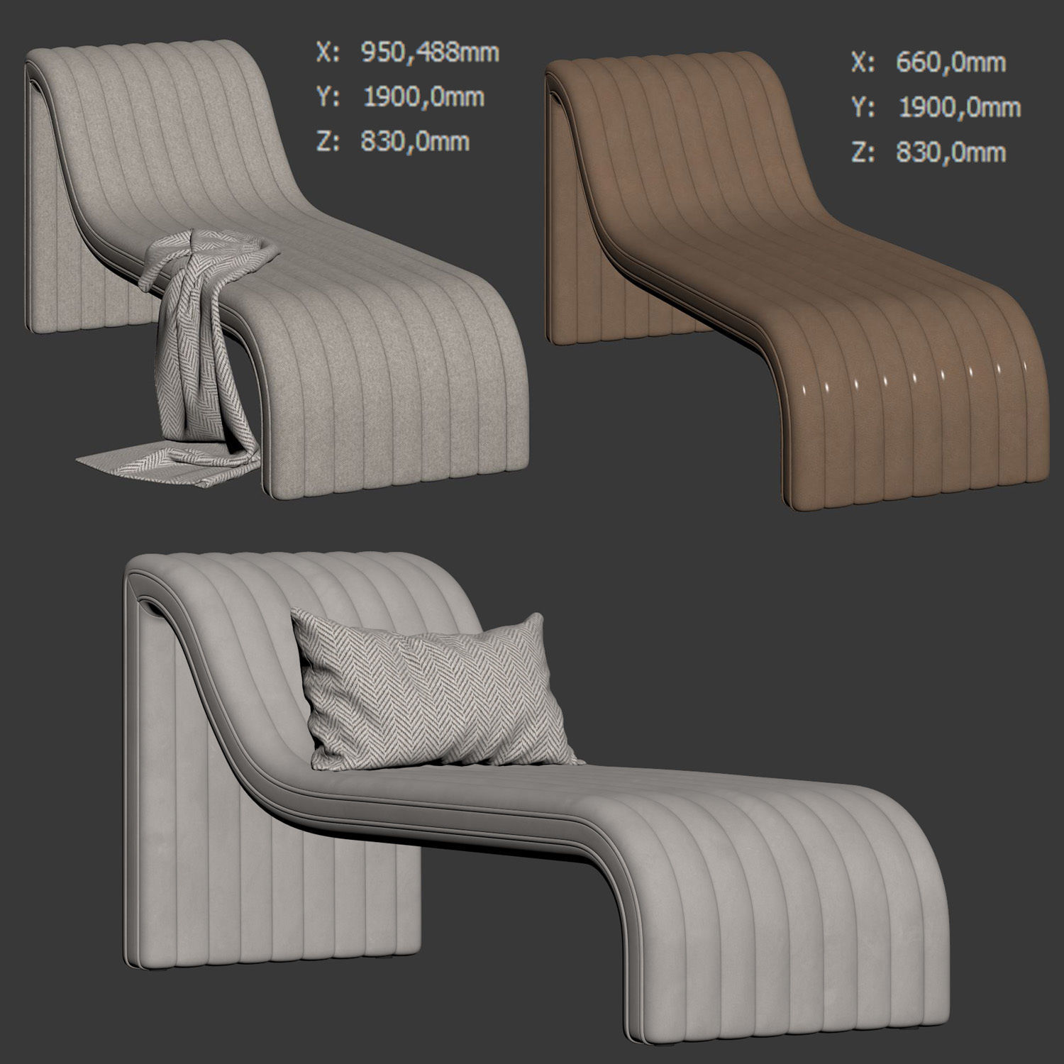 Augustine Chaise Lounge 3D model | CGTrader