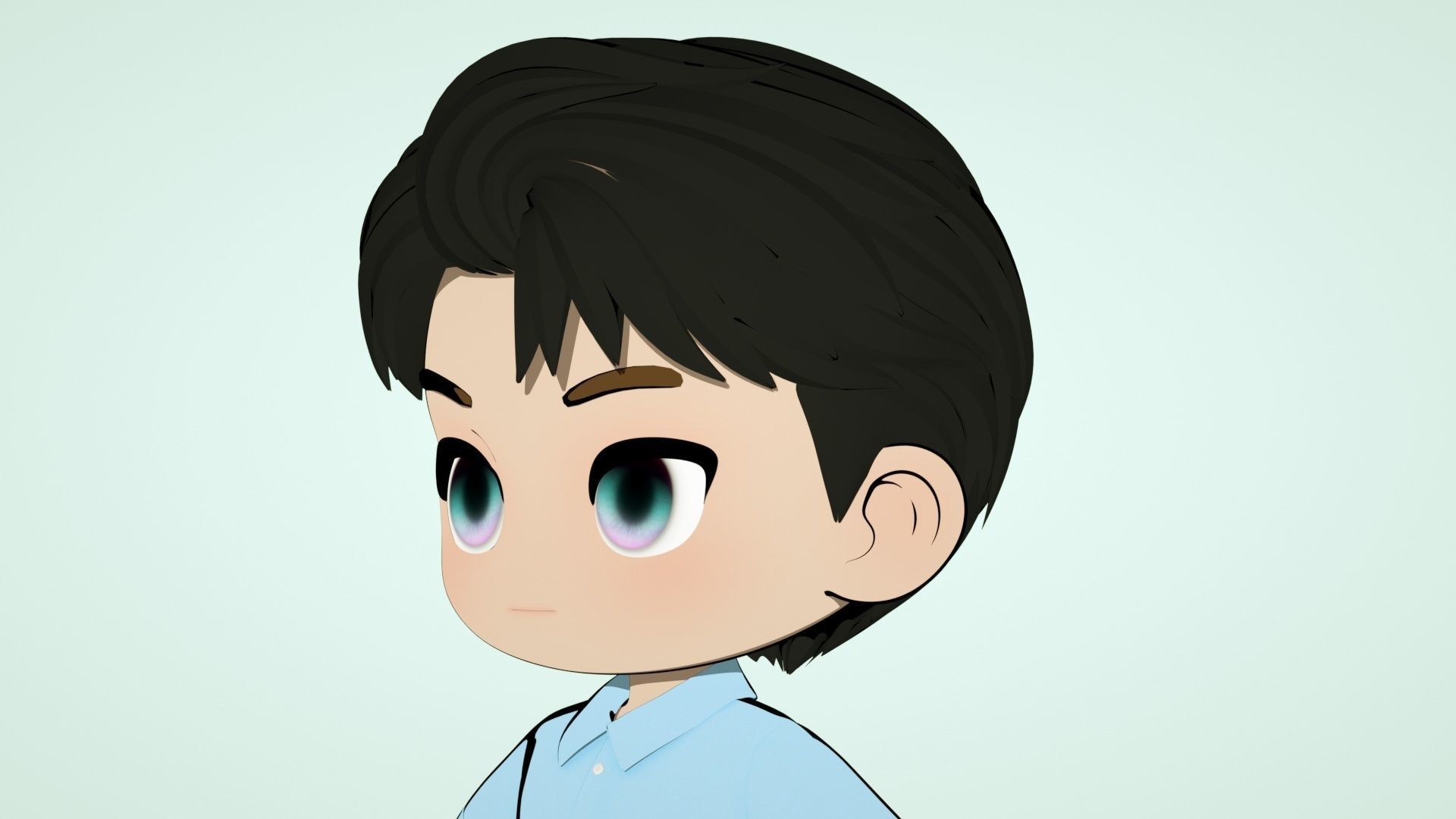 San Xuan Er Cartoon Boy Child Youth IP C4d 3D model | CGTrader