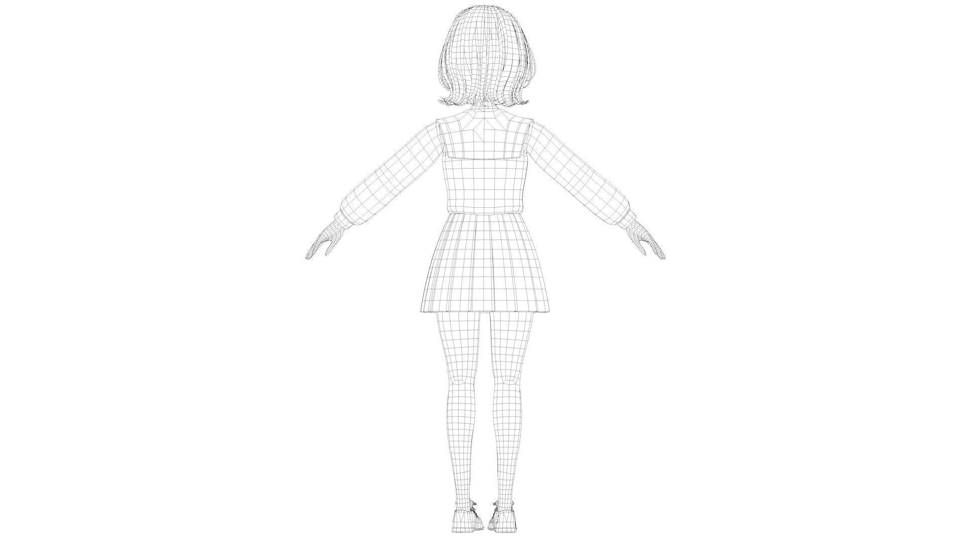 Cartoon JK Girl Girl Student IP C4d 3D model | CGTrader