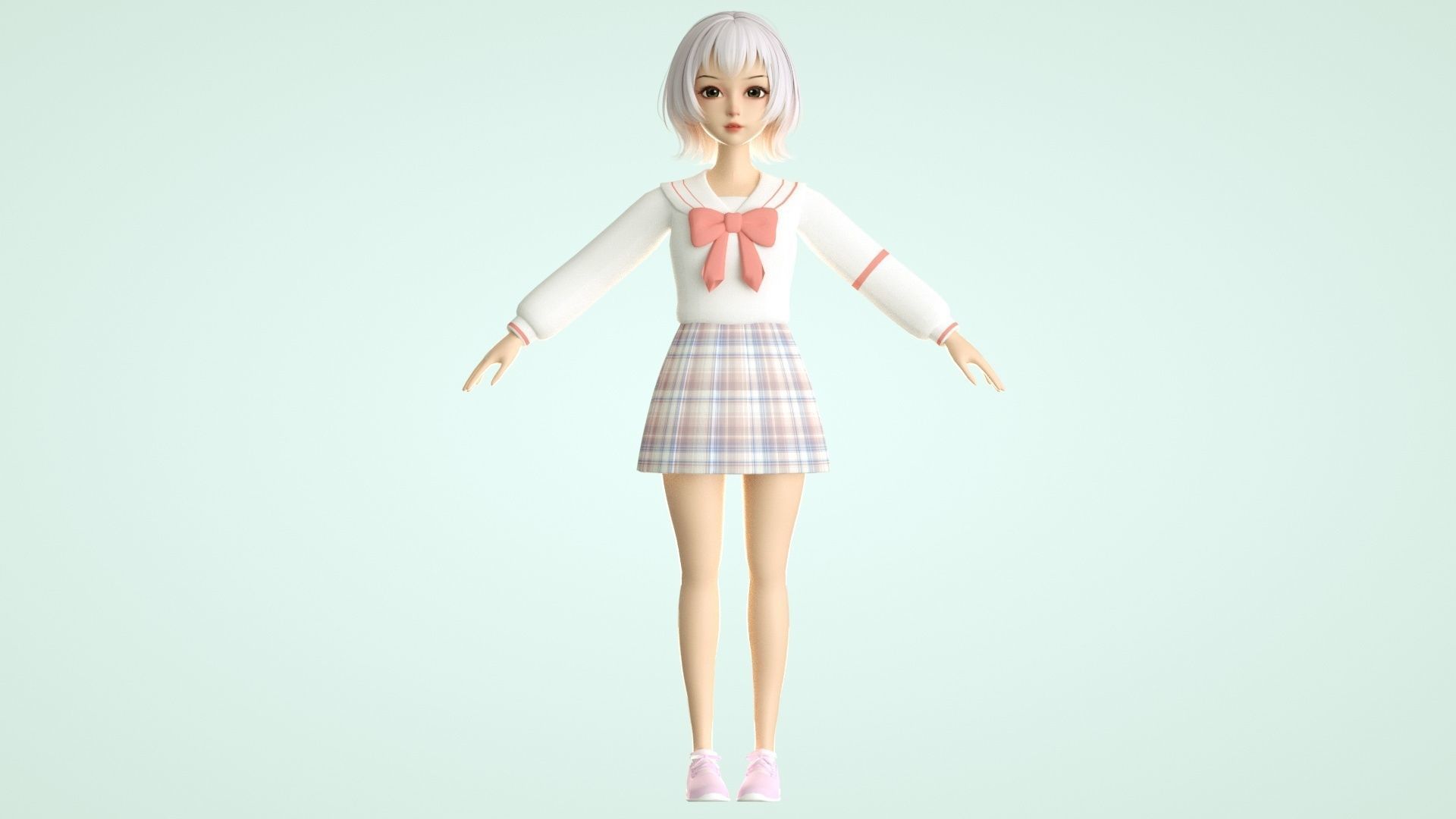 Cartoon JK Girl Girl Student IP C4d 3D model | CGTrader