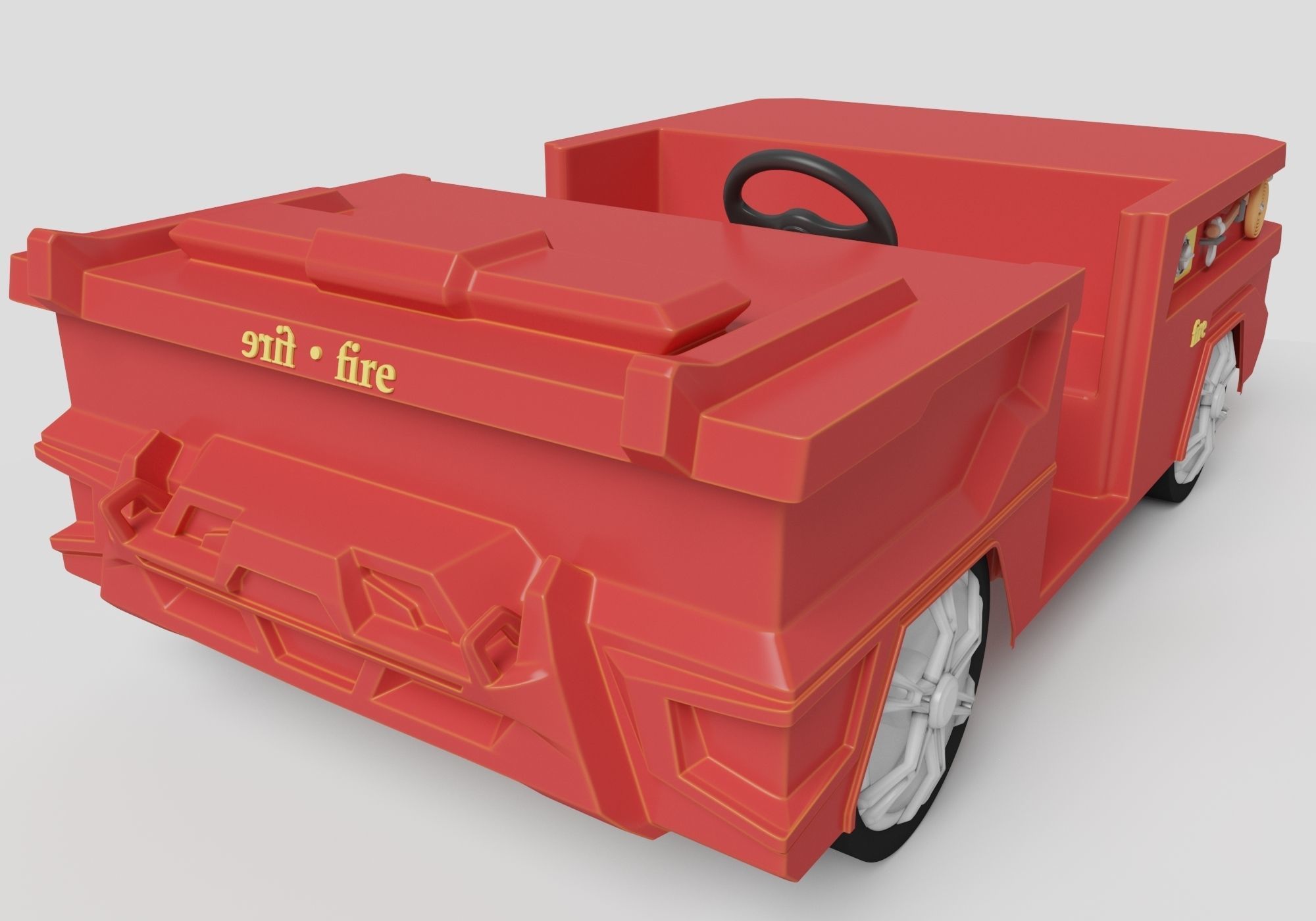ride on car fire truck design 3D model | CGTrader