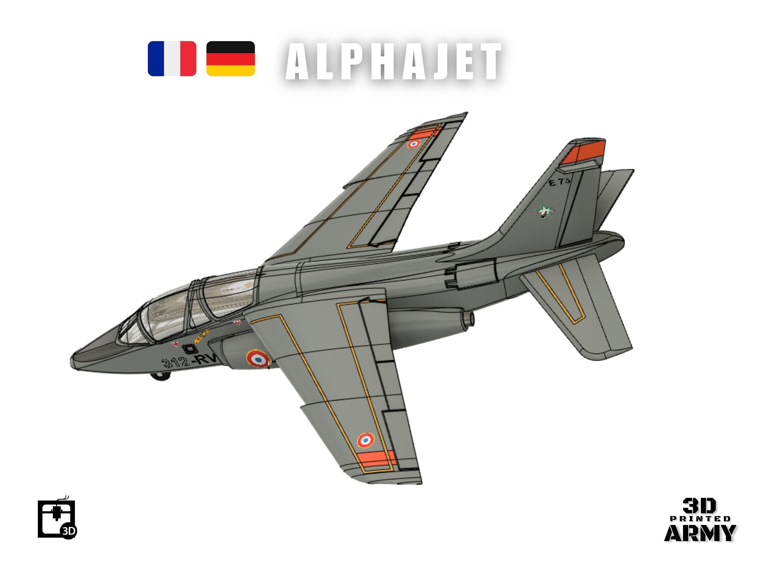 Dassault Dornier Alphajet E 1-44e scale - STL files 3D model 3D ...