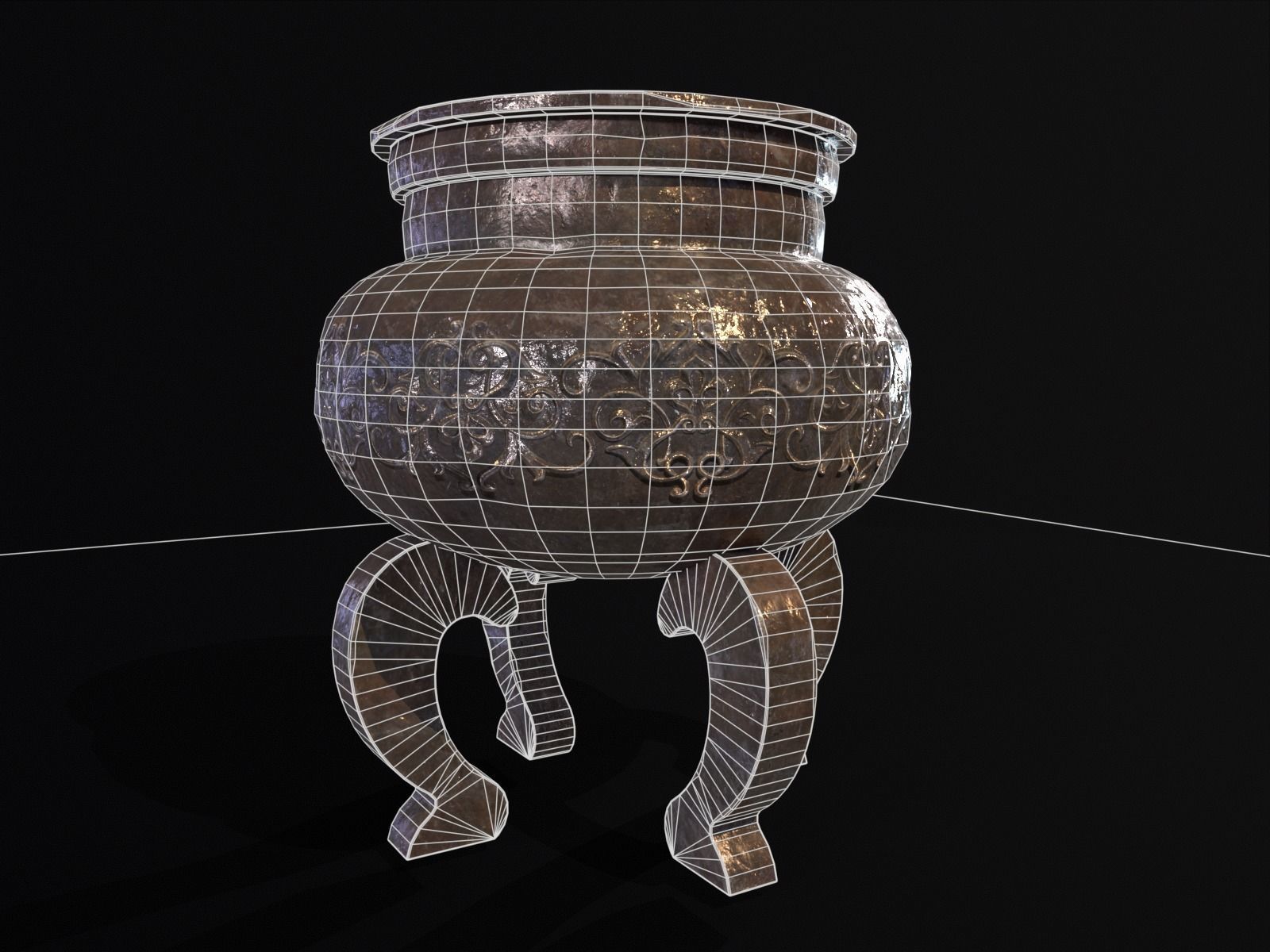 3D model Old Quad Stand Cauldron VR / AR / low-poly | CGTrader