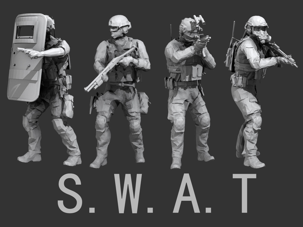 3D model Lowpoly Swat VR / AR / low-poly | CGTrader
