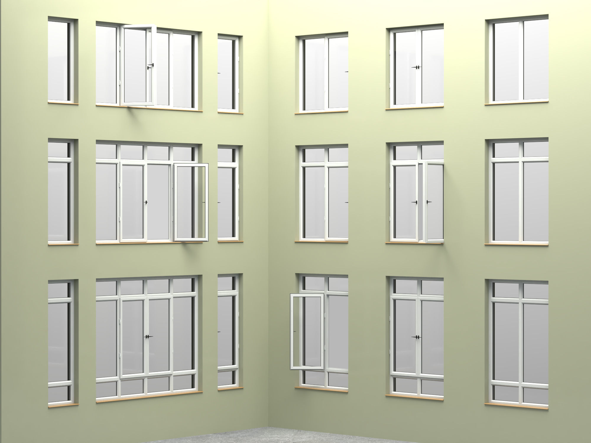UPVC windows with frame collection 3D model | CGTrader