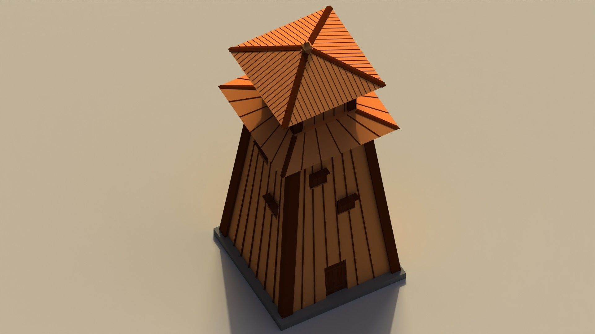 3D model Low Poly Japanese Tower VR / AR / low-poly | CGTrader