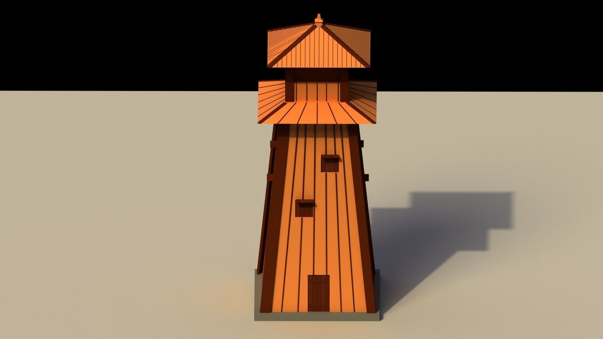 3D model Low Poly Japanese Tower VR / AR / low-poly | CGTrader