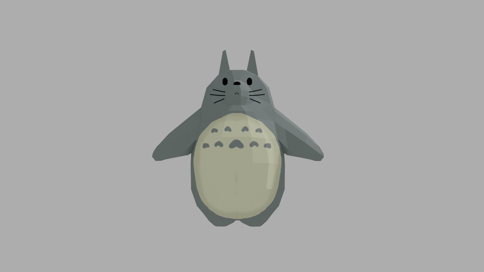 3D model Totoro Lowpoly Model for Pepakura Craft VR / AR / low-poly ...