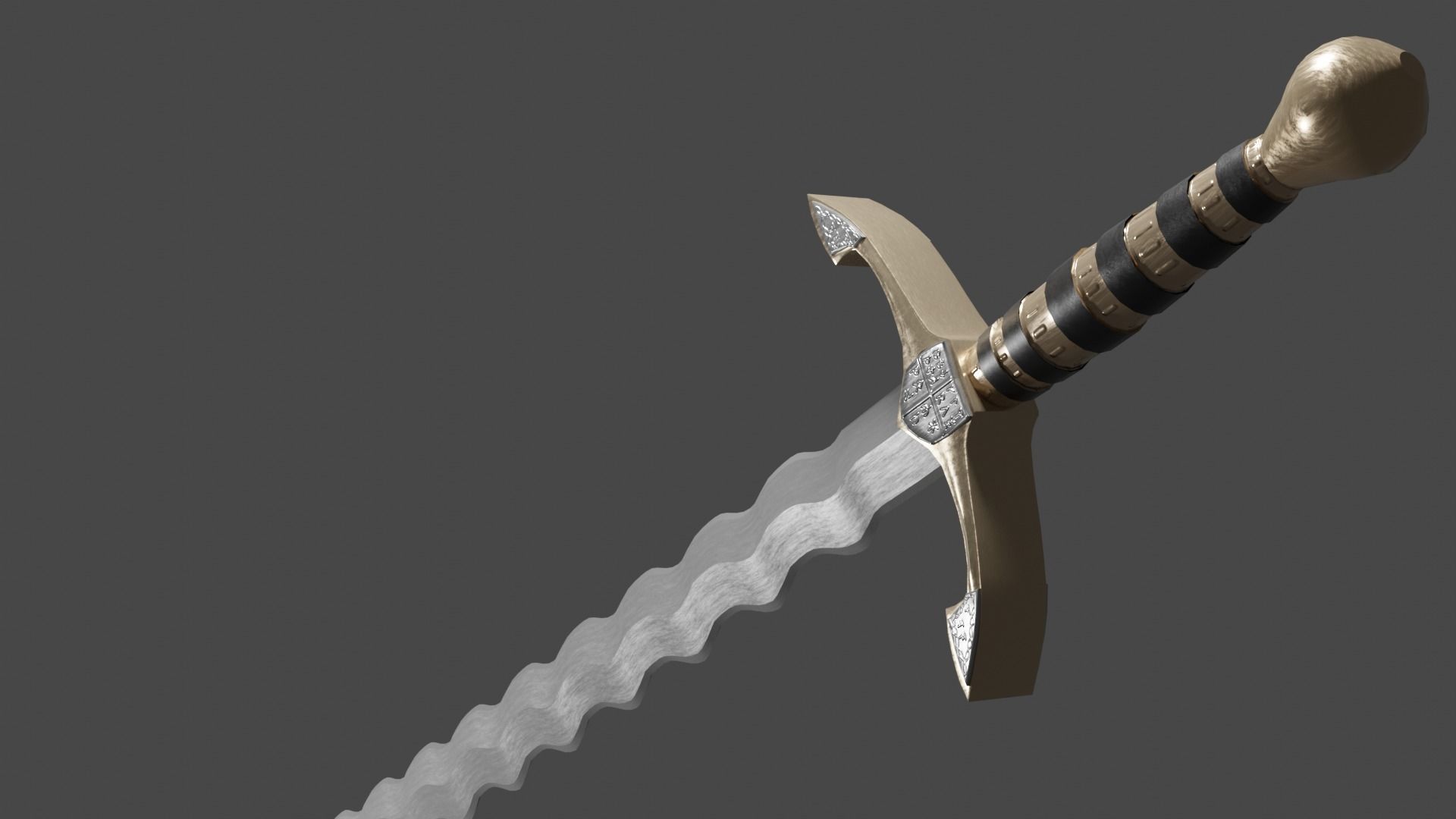 3D model Flamberge sword with Excalibur handle VR / AR / low-poly | CGTrader