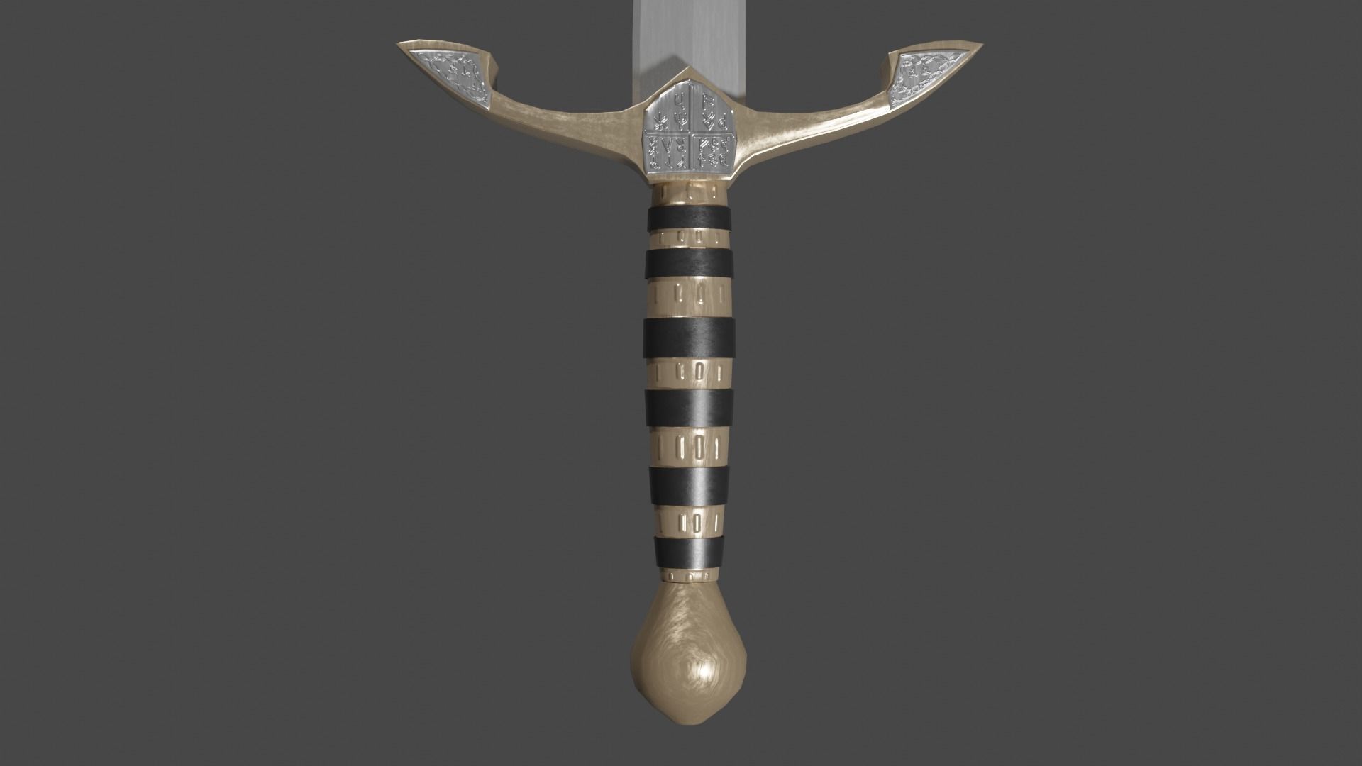 3D model Flamberge sword with Excalibur handle VR / AR / low-poly ...