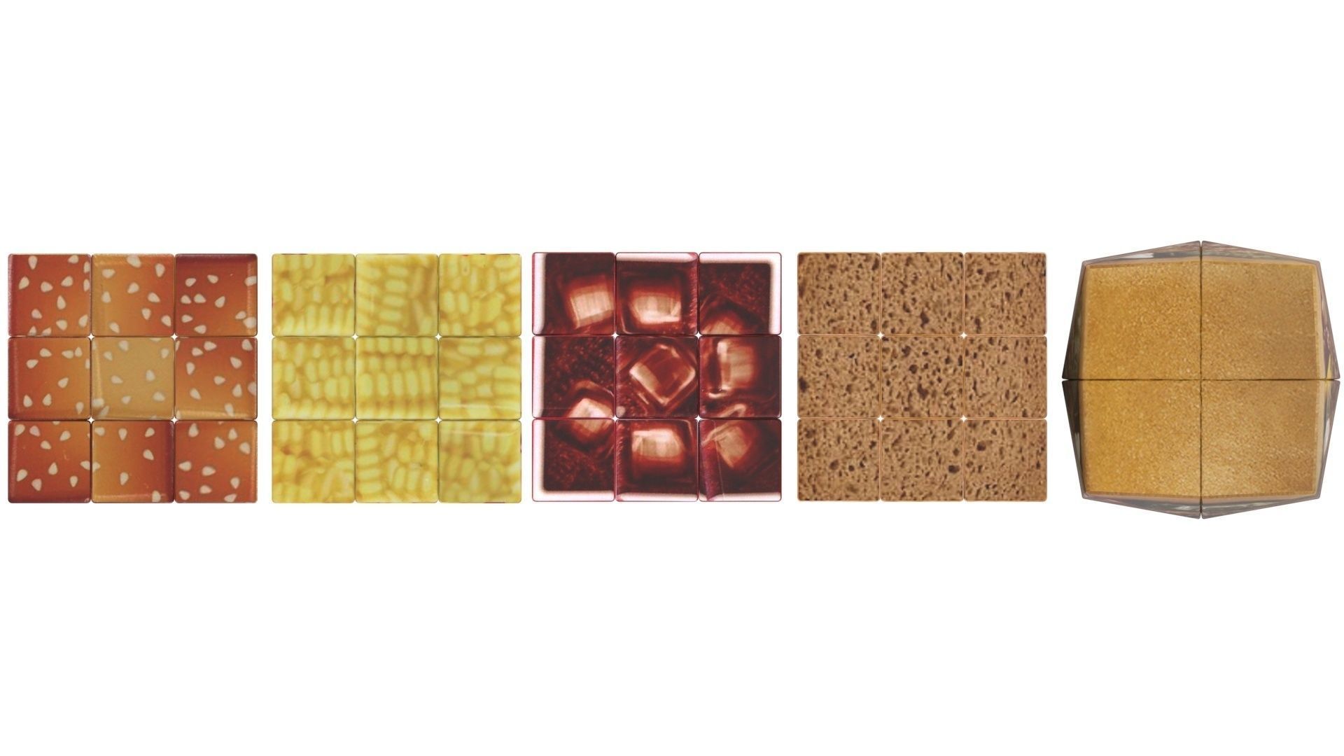 Fast Food Rubiks Cubes Set 3D model | CGTrader