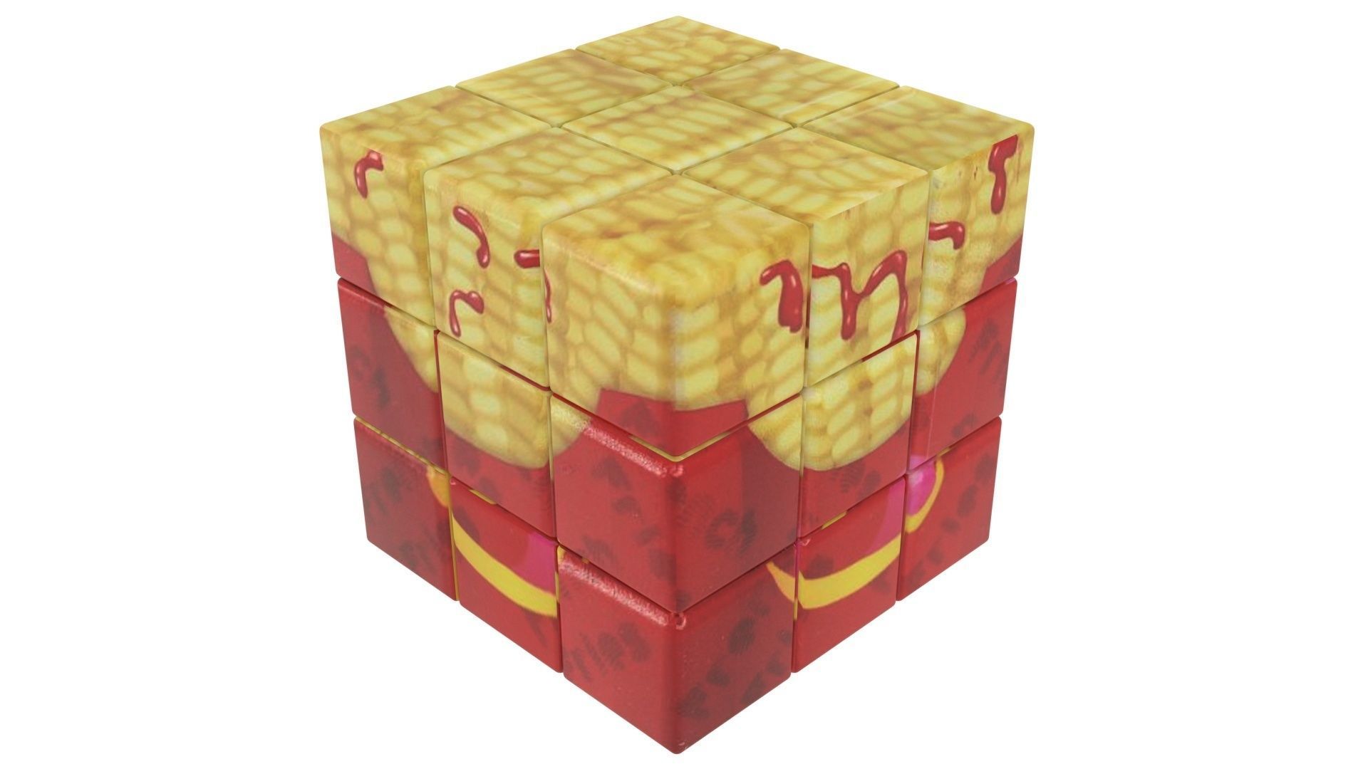 Fast Food Rubiks Cubes Set 3D model | CGTrader