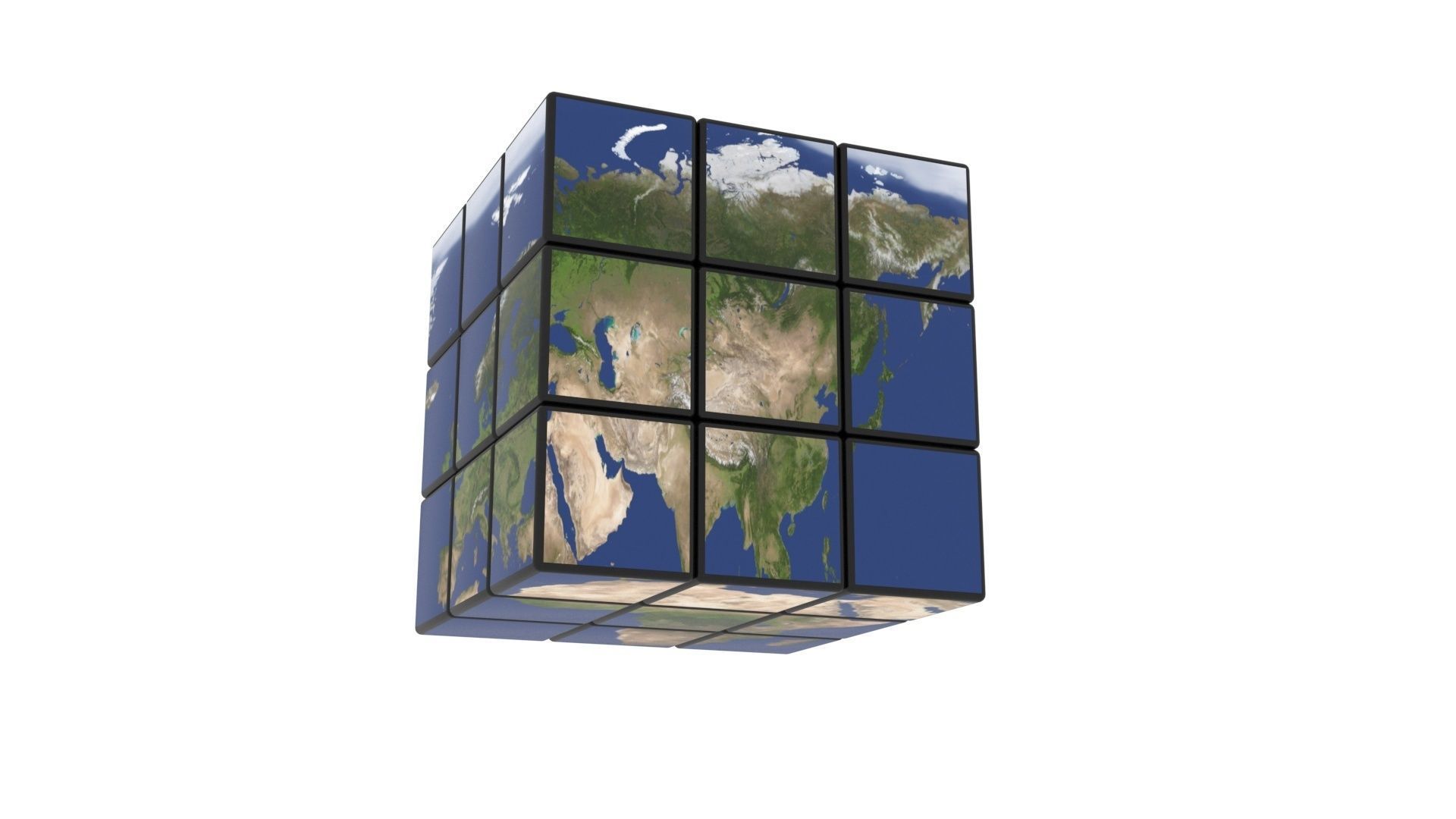 World Map Rubiks Cubes Set 3D model | CGTrader