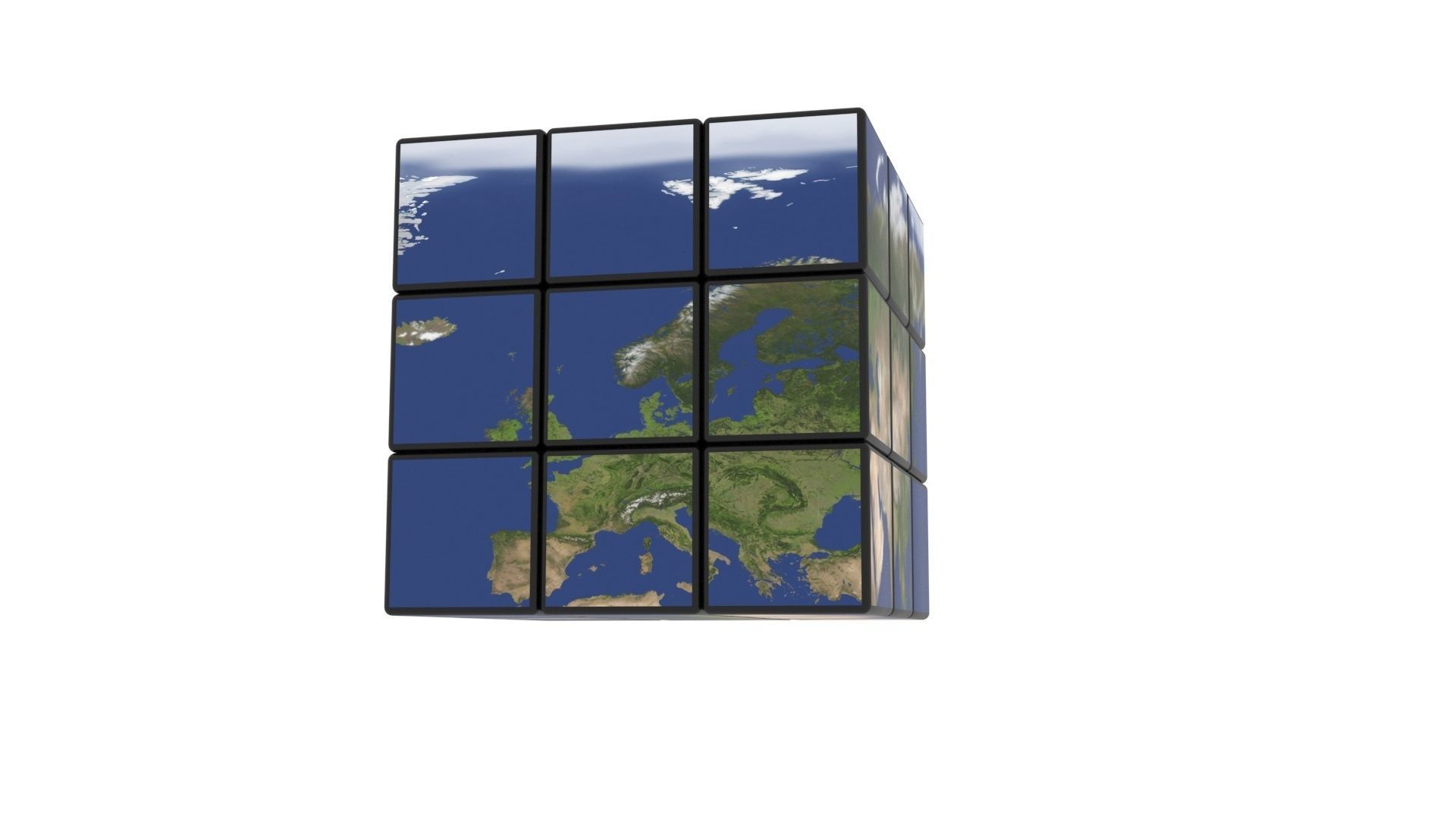 World Map Rubiks Cubes Set 3D model | CGTrader
