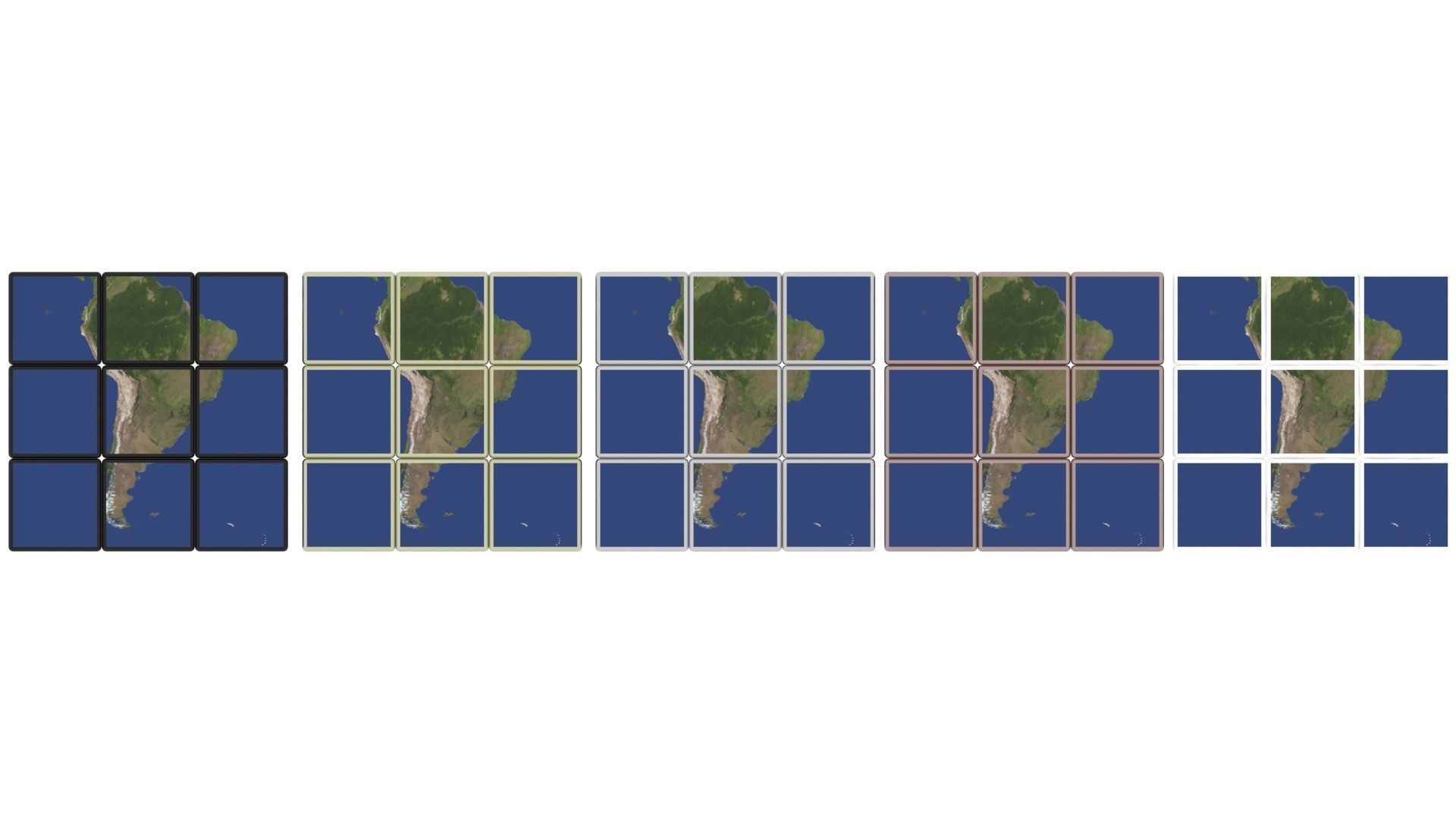 World Map Rubiks Cubes Set 3D model | CGTrader