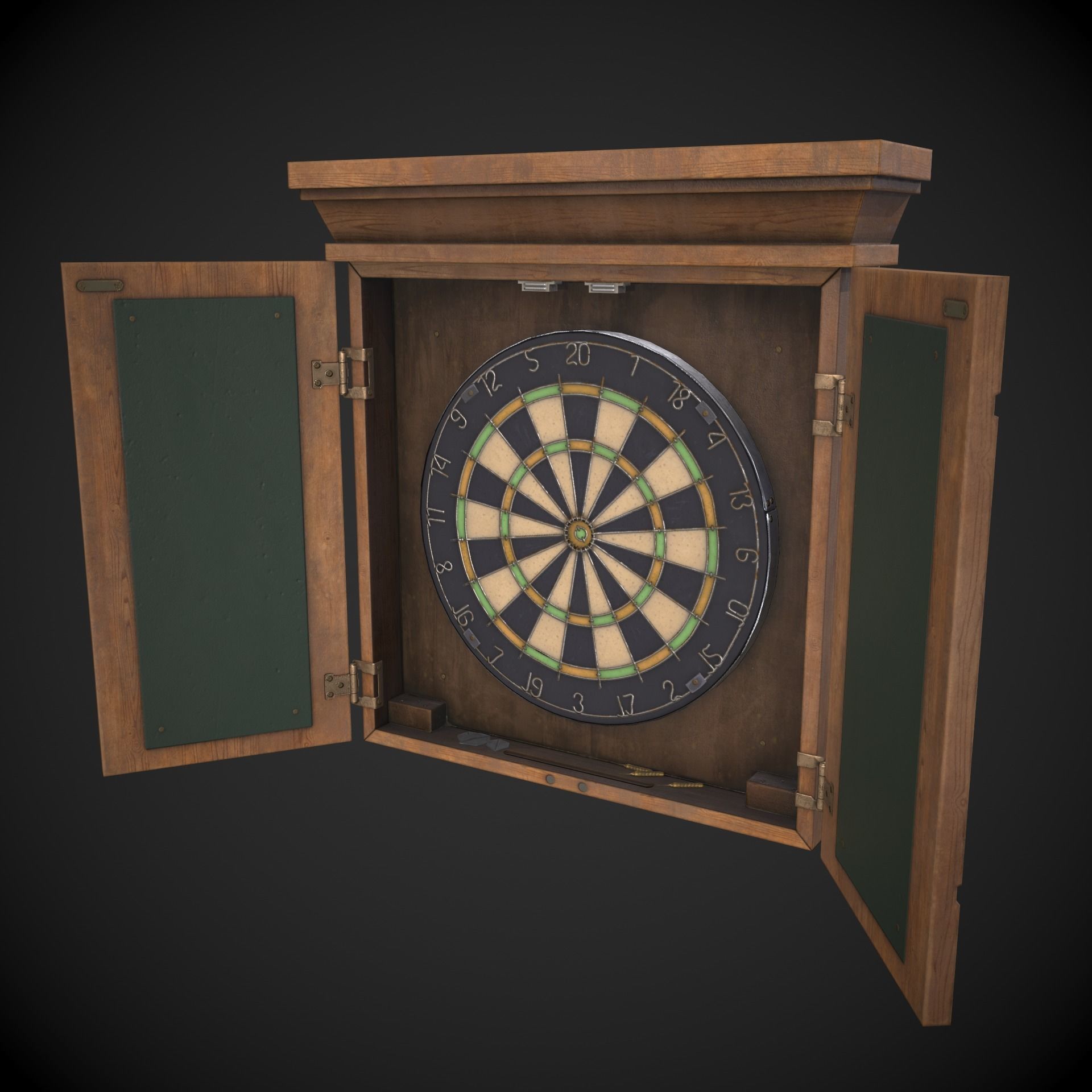 3D model Dart Board and Cabinet VR / AR / low-poly | CGTrader