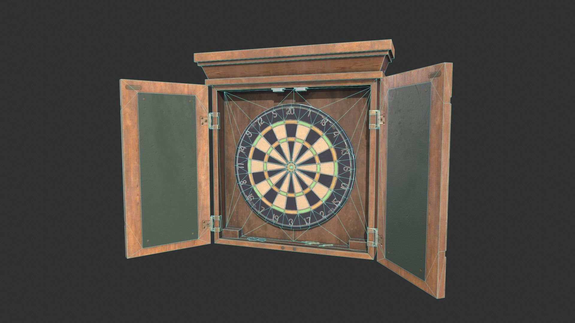 3D model Dart Board and Cabinet VR / AR / low-poly | CGTrader