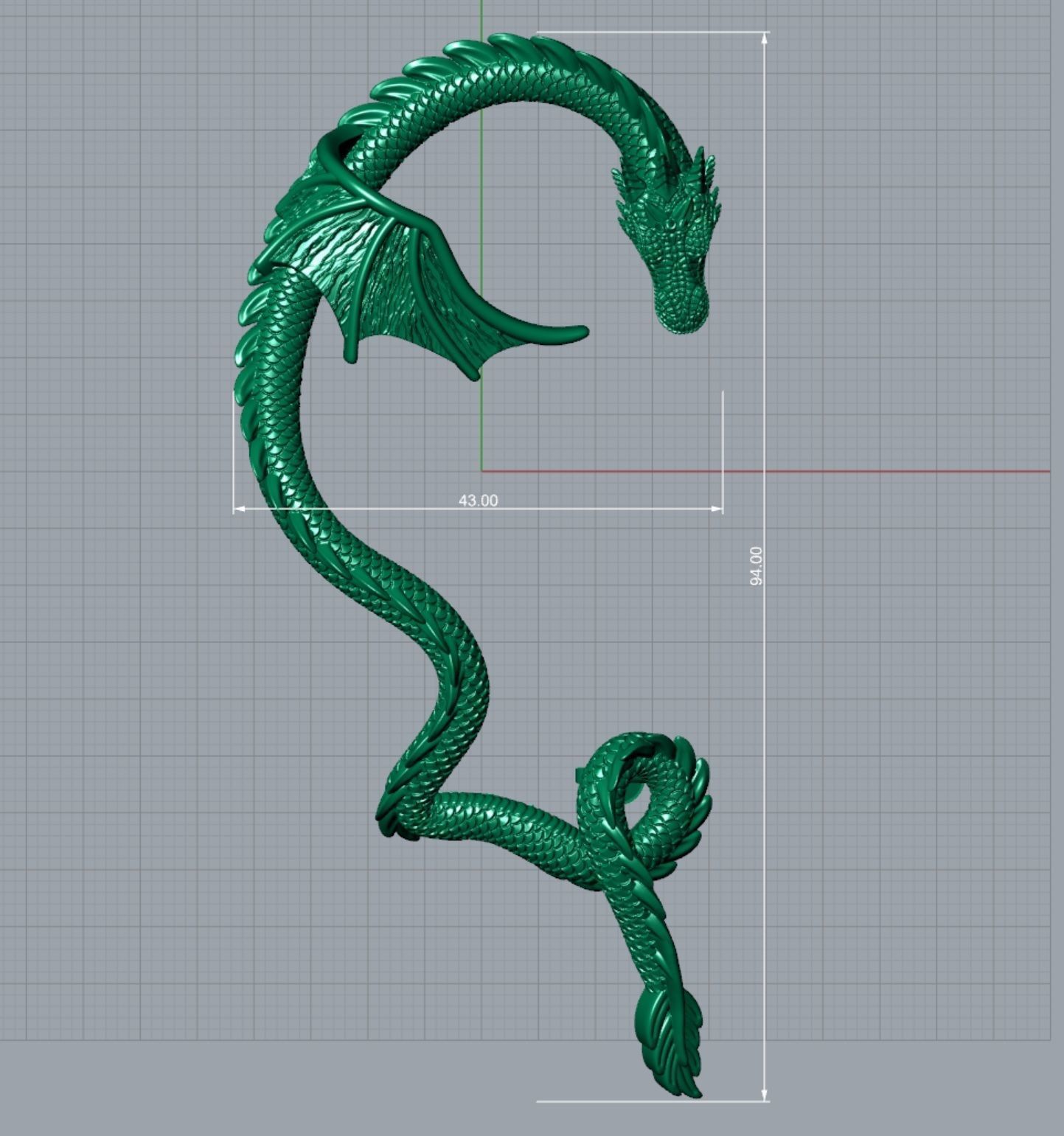 Earring dragon Smaug 3D model 3D printable | CGTrader
