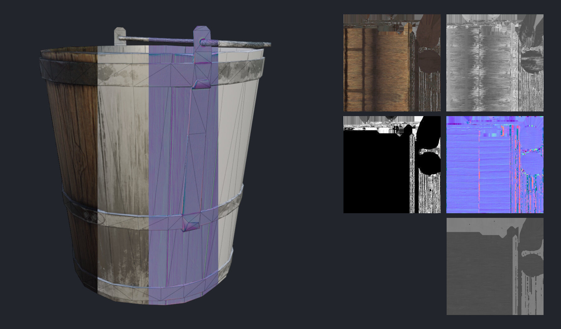 3D model Bucket photorealistic Low-poly 3D model VR / AR / low-poly ...
