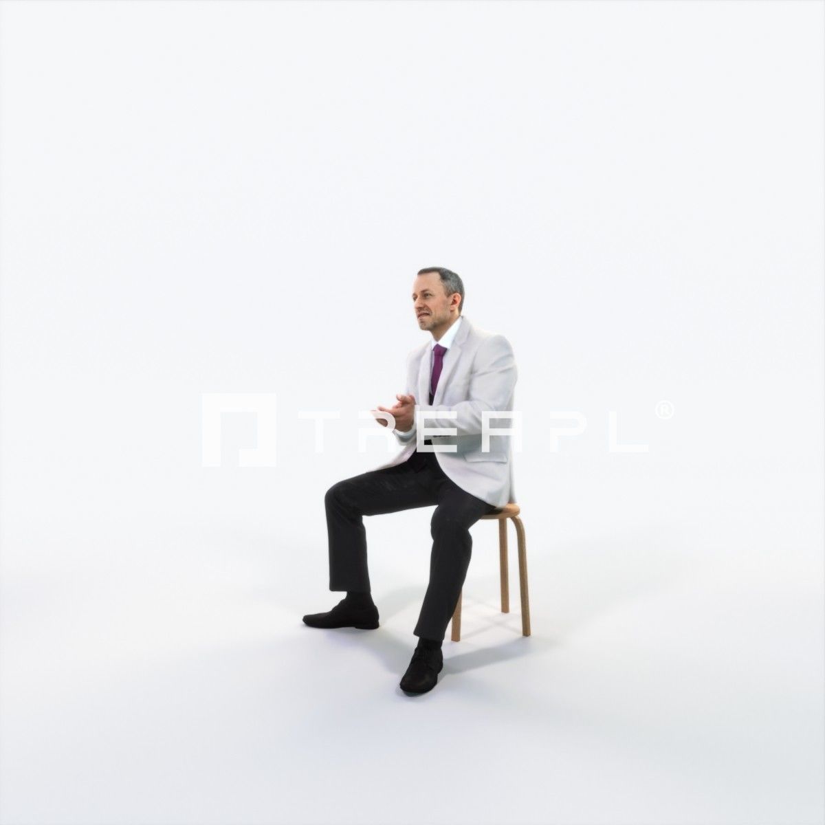 3D model Fortitude 13H Clapping Sitting Business Man VR / AR / low-poly ...