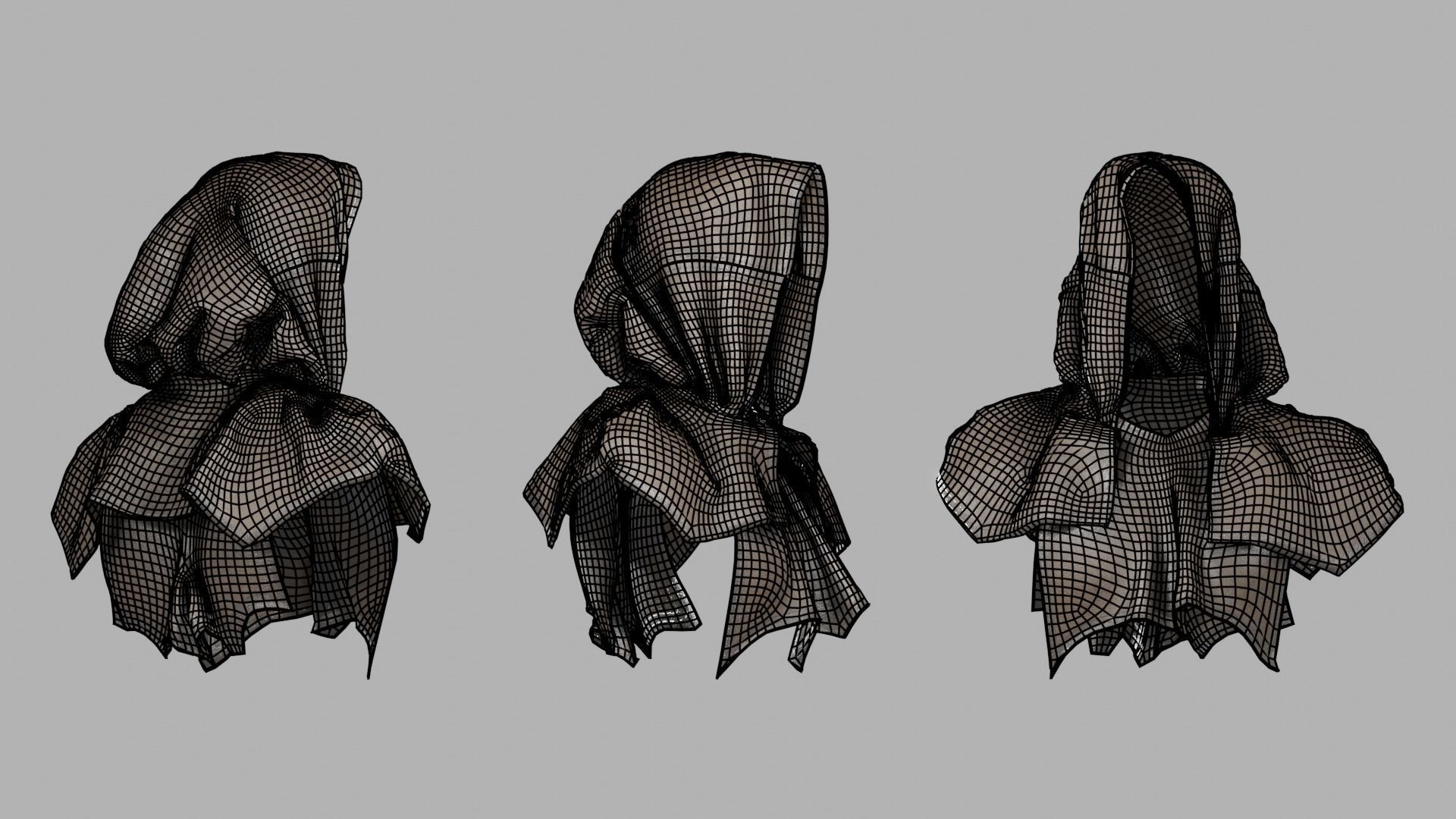 3D model medieval hood cloak pack VR / AR / low-poly | CGTrader