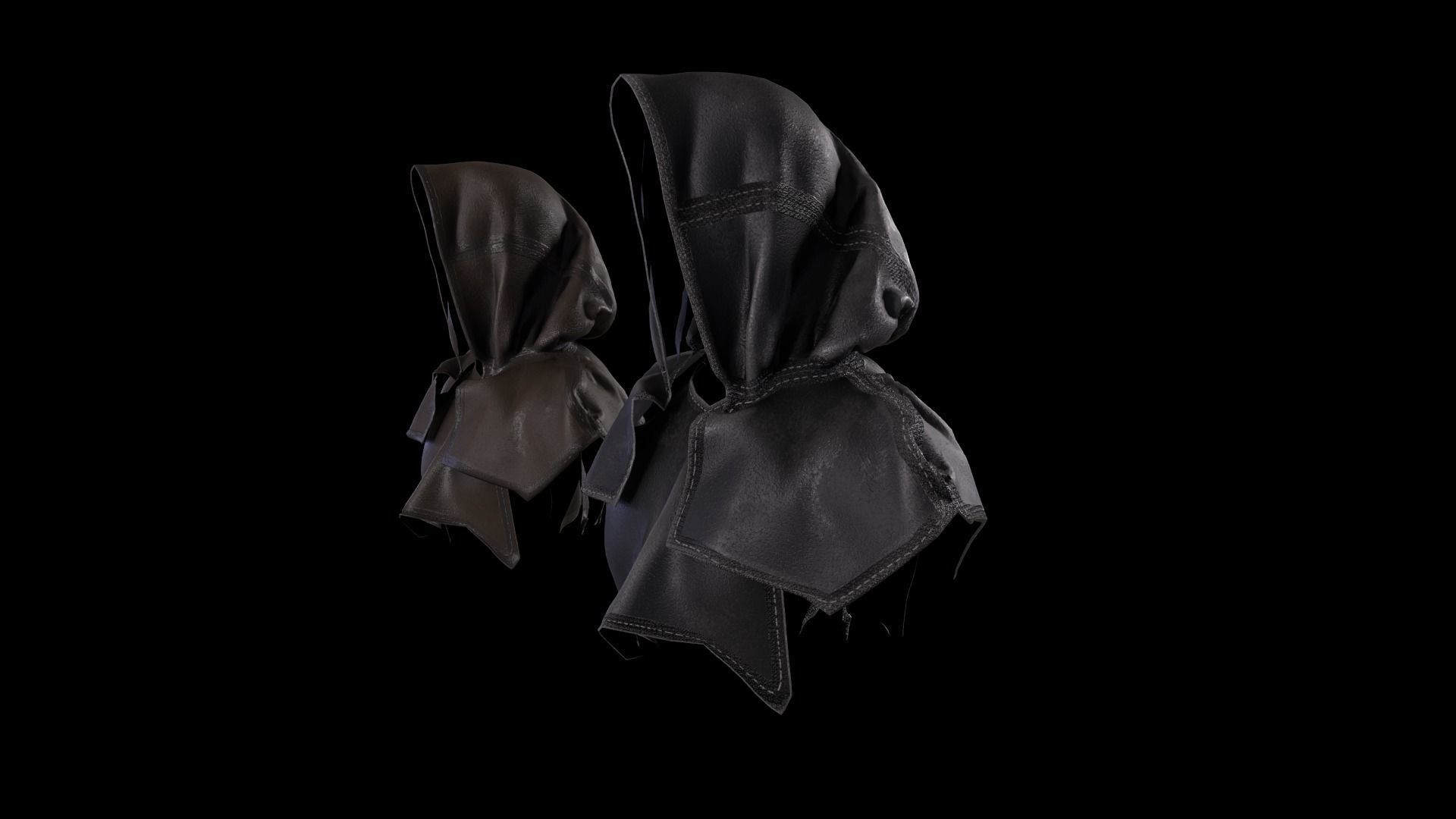 3D model medieval hood cloak pack VR / AR / low-poly | CGTrader