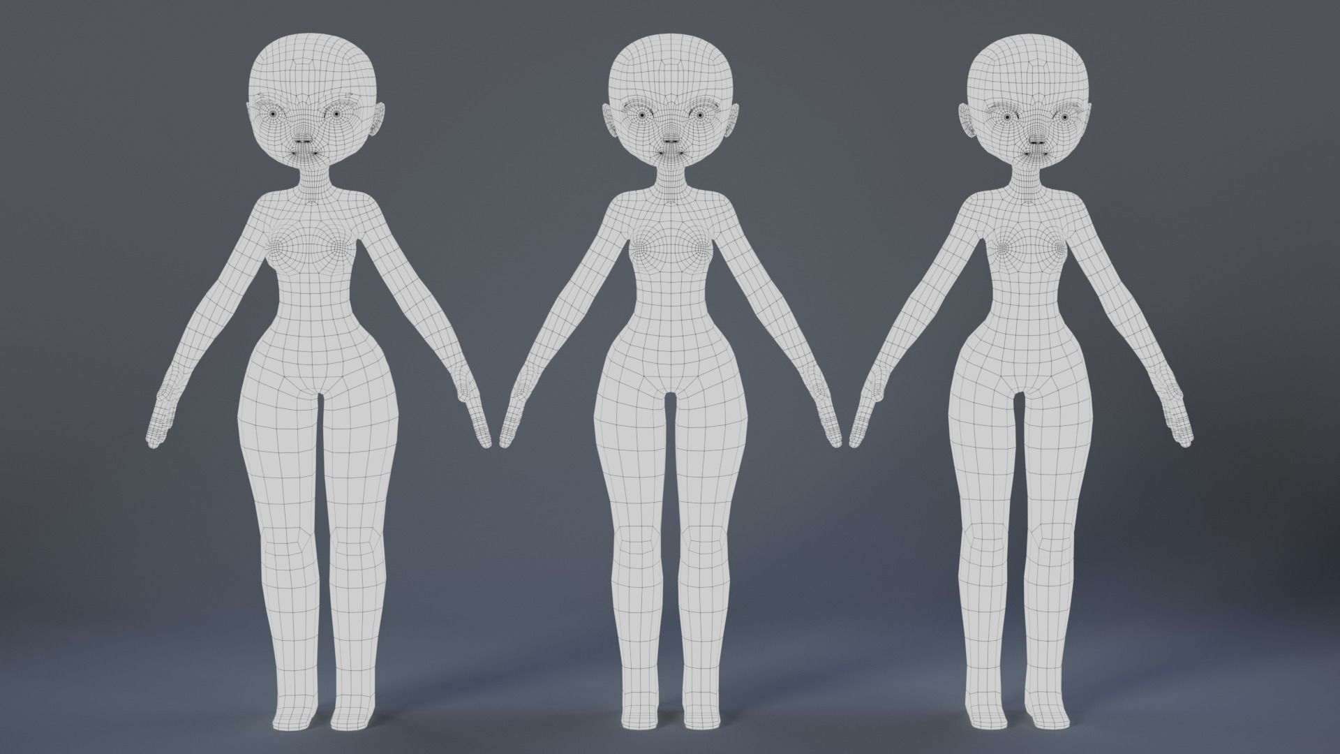 Basemesh Girls 3D model | CGTrader