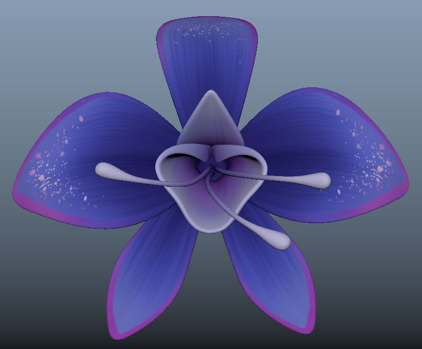 3D model Orchid blue VR / AR / low-poly | CGTrader