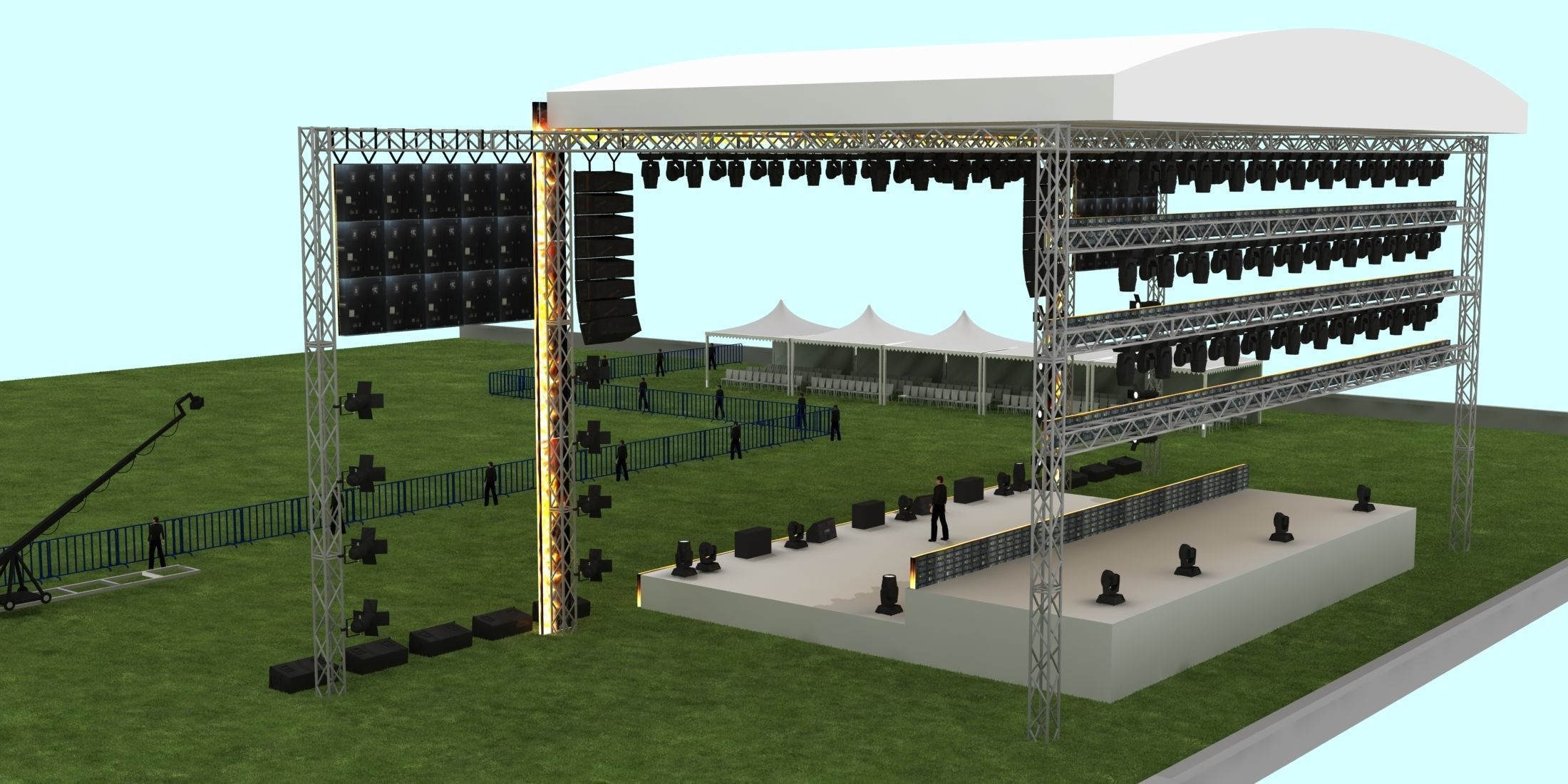 Big Concert Stage Area 031 3D model | CGTrader