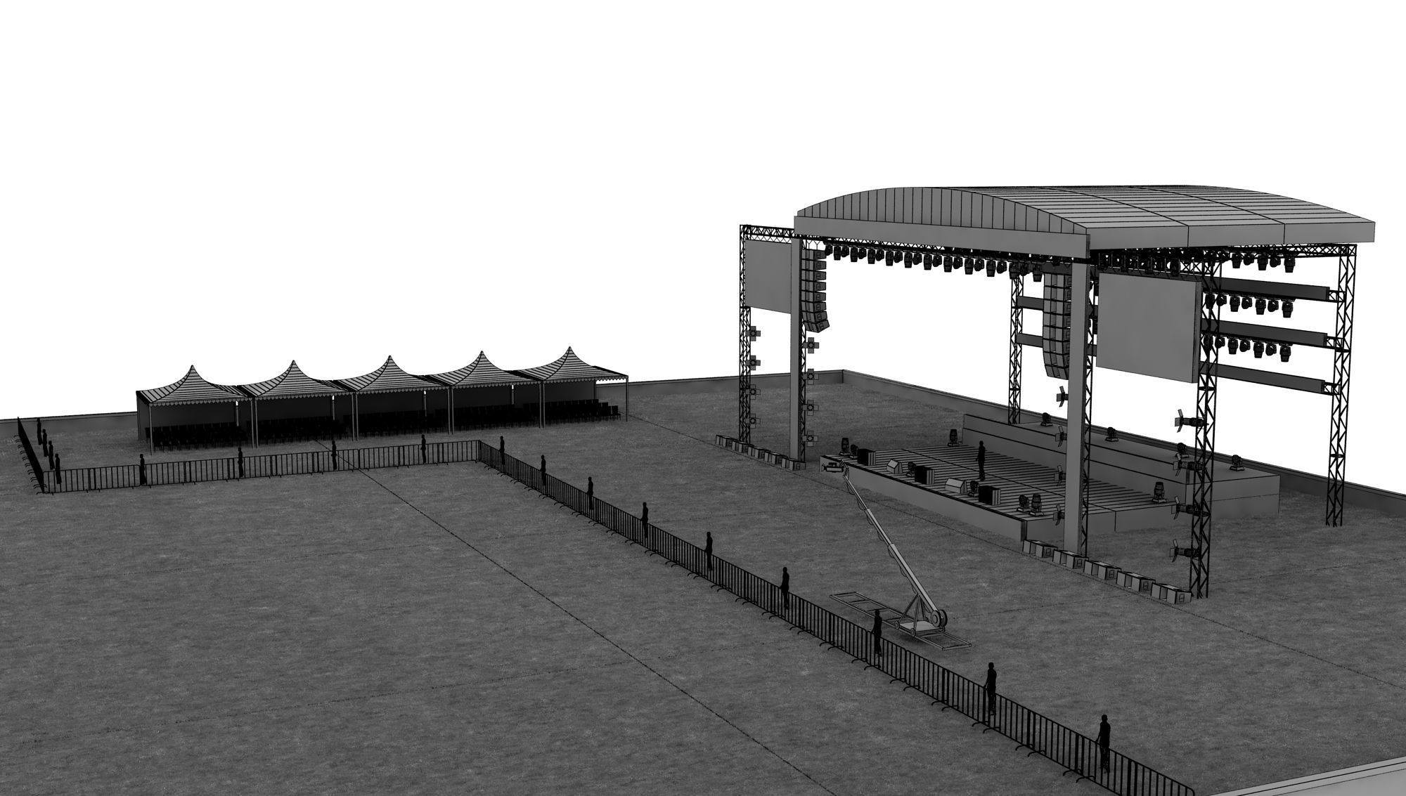 Big Concert Stage Area 031 3D model | CGTrader