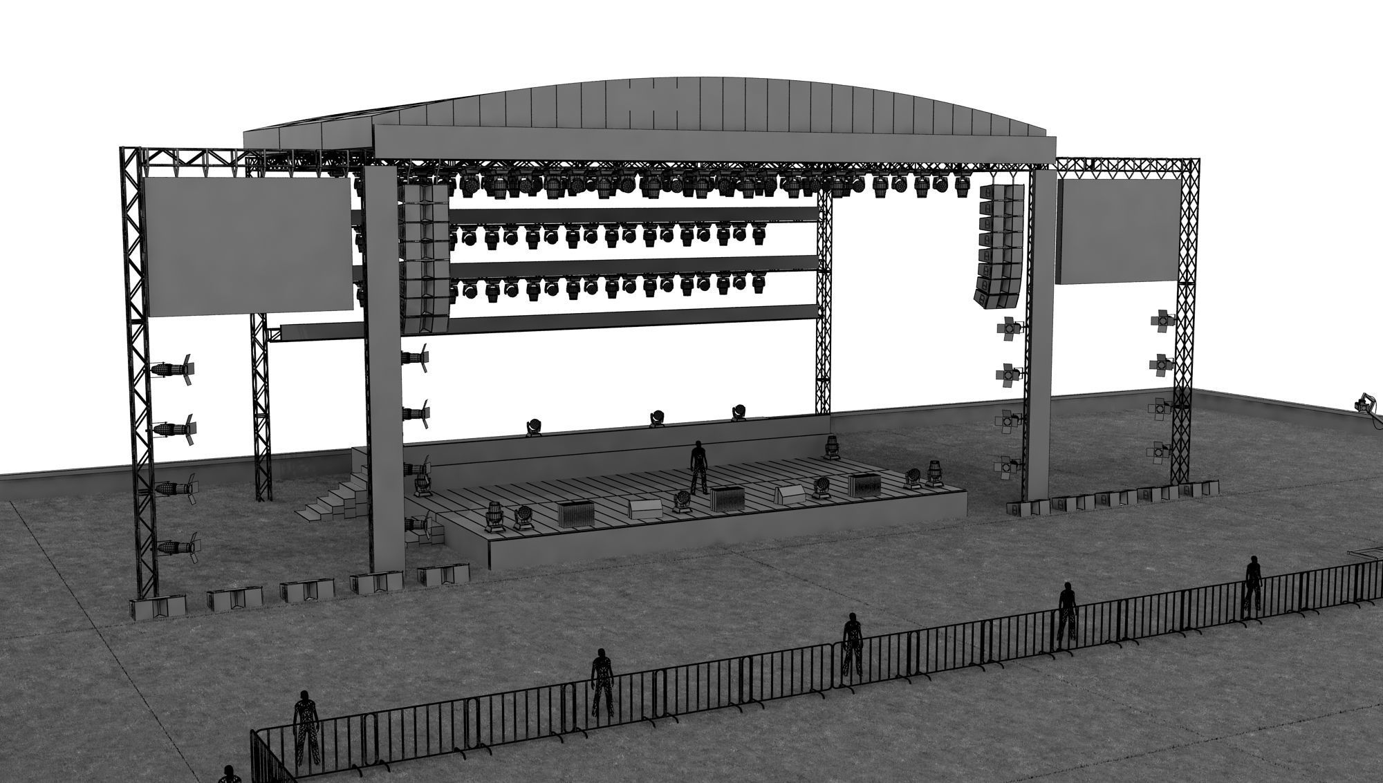 Big Concert Stage Area 031 3D model | CGTrader