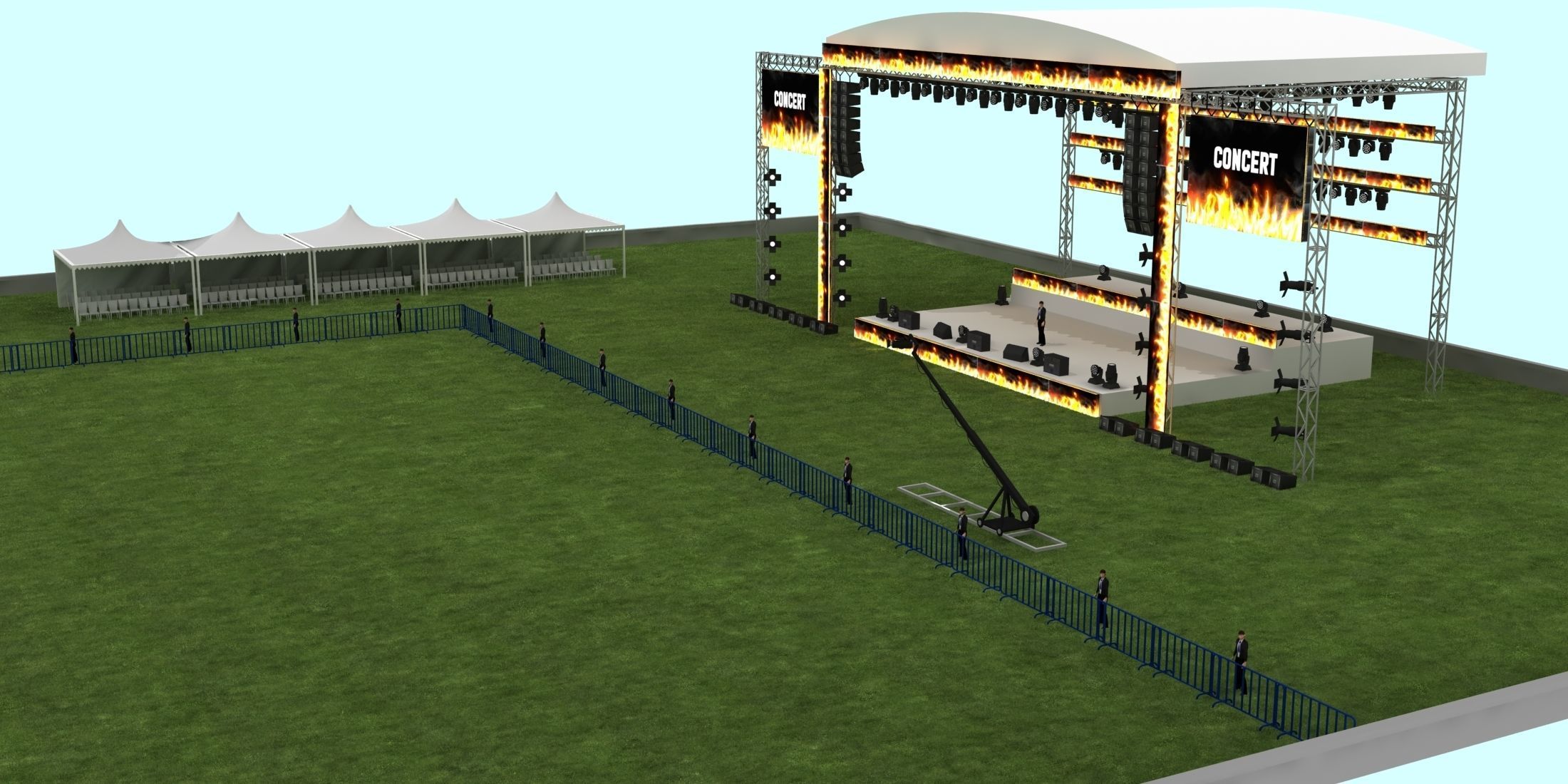 Big Concert Stage Area 031 3D model | CGTrader