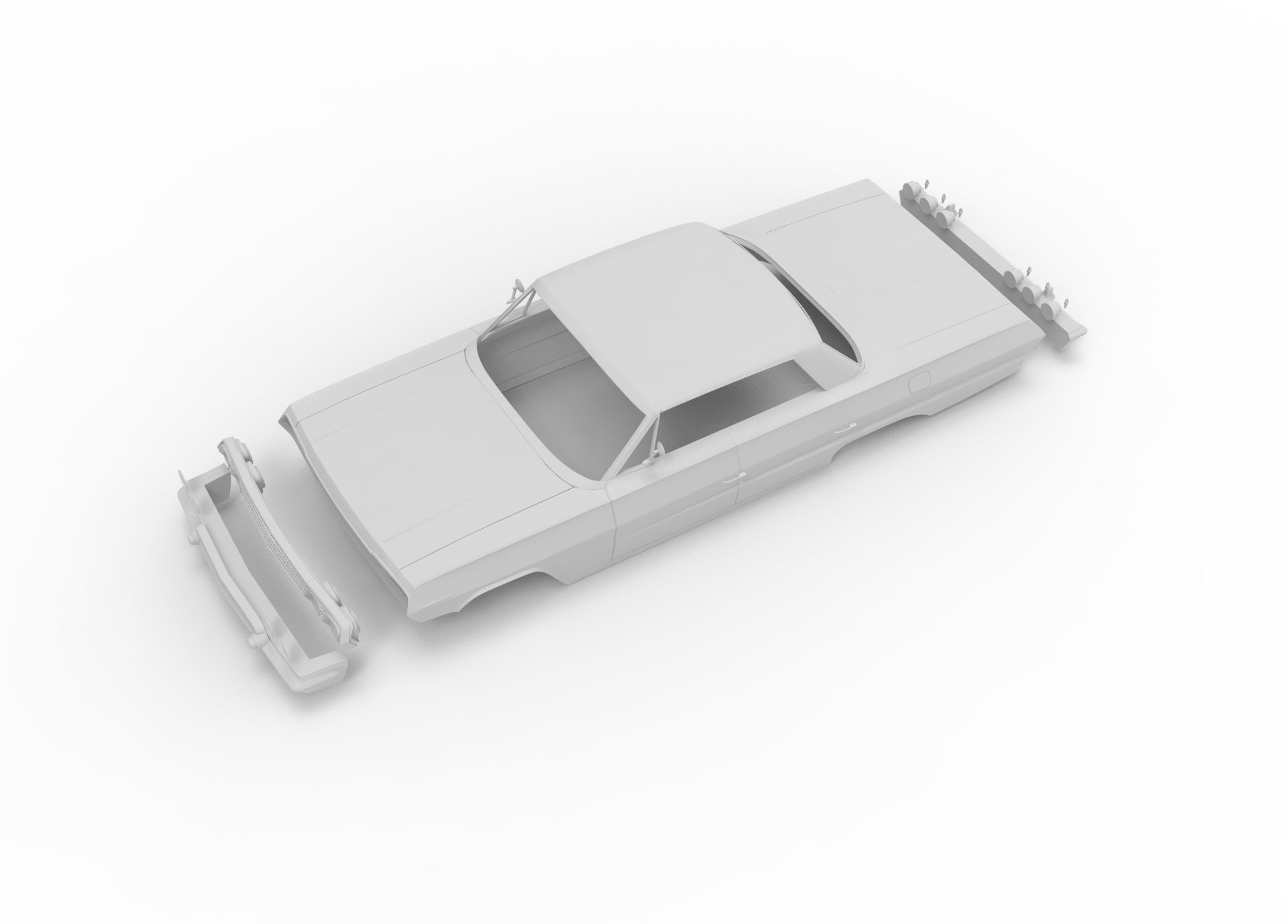 Chevrolet Impala 1963 4 door Hardtop Sport Sedan 3D model 3D printable ...