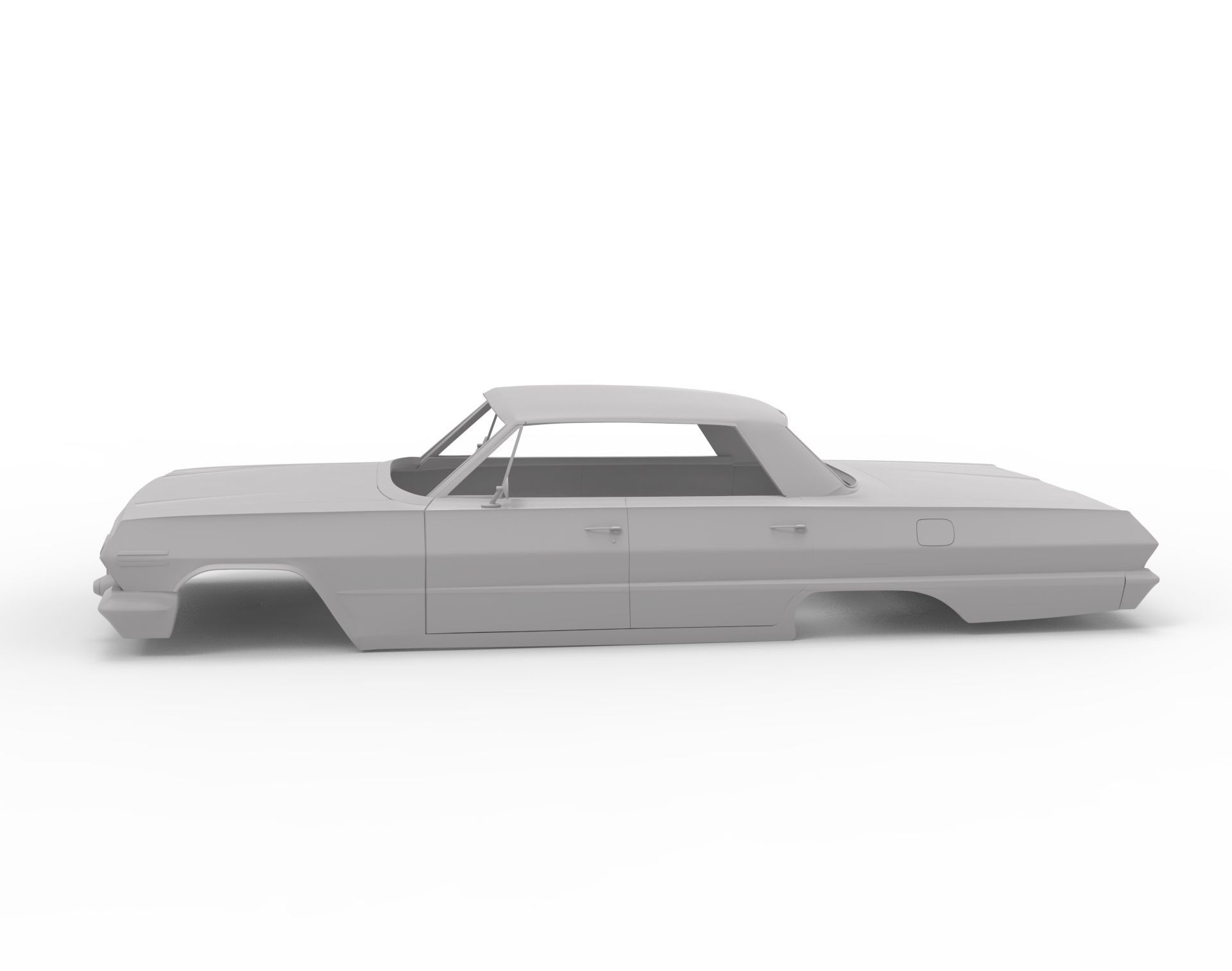 Chevrolet Impala 1963 4 door Hardtop Sport Sedan 3D model 3D printable ...