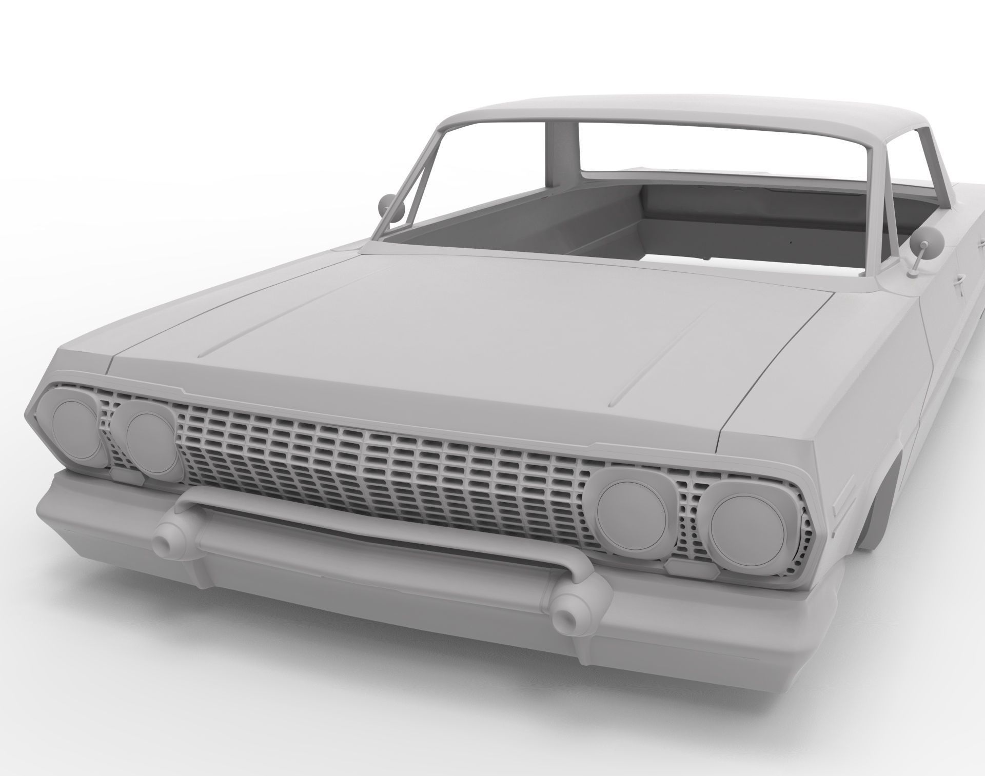 Chevrolet Impala 1963 4 door Hardtop Sport Sedan 3D model 3D printable ...