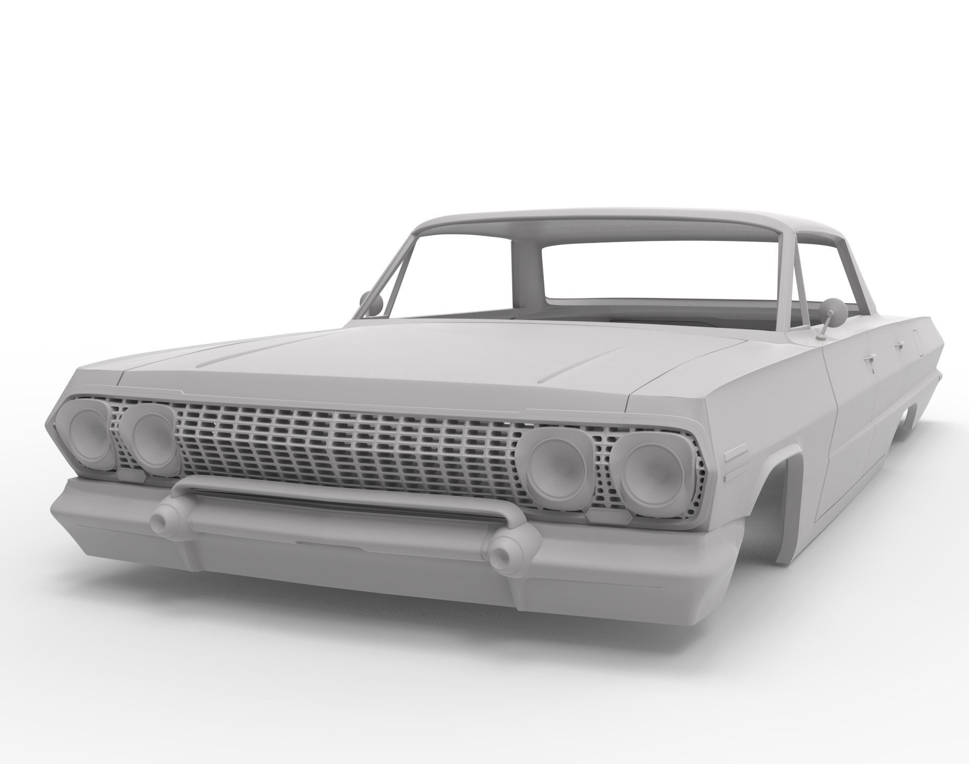 Chevrolet Impala 1963 4 door Hardtop Sport Sedan 3D model 3D printable ...