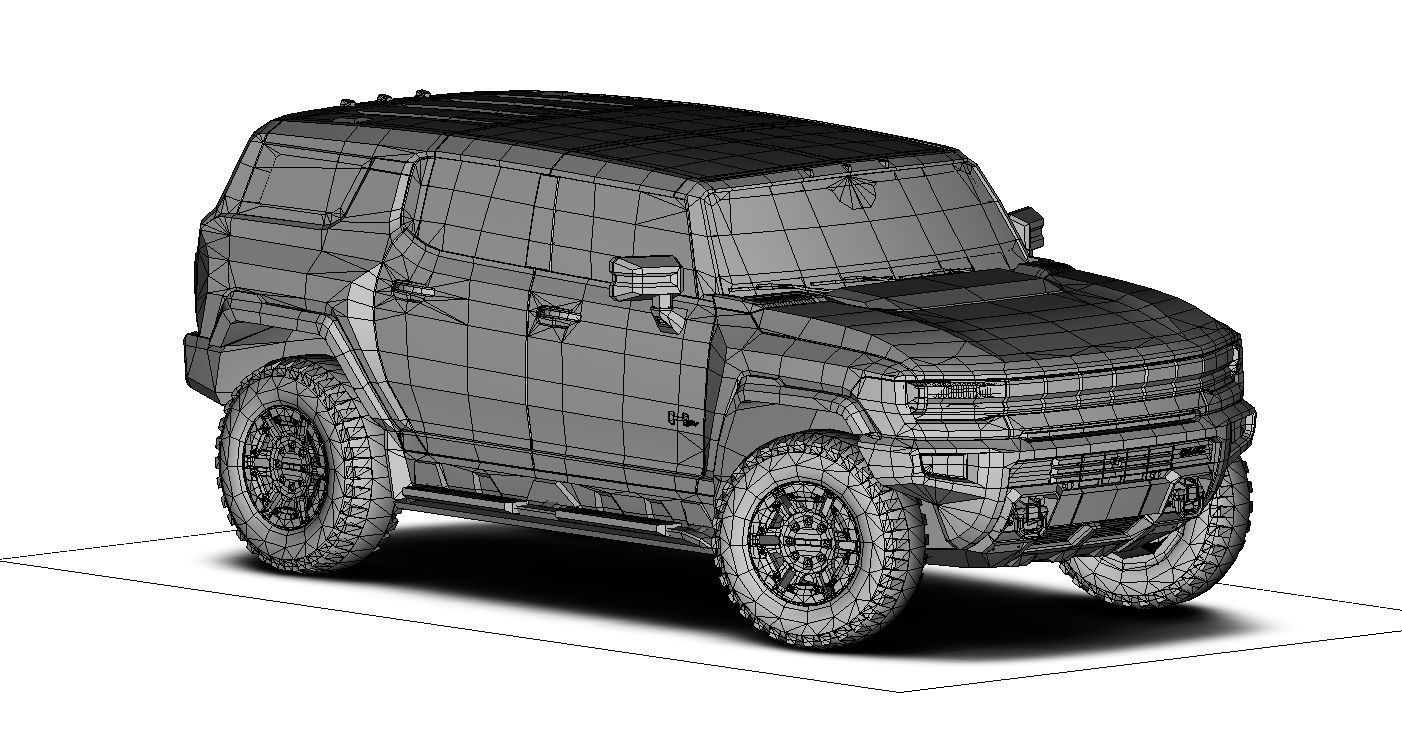 3D model GMC Hummer EV 2023 SUV with Simple Interior Gameready VR / AR ...