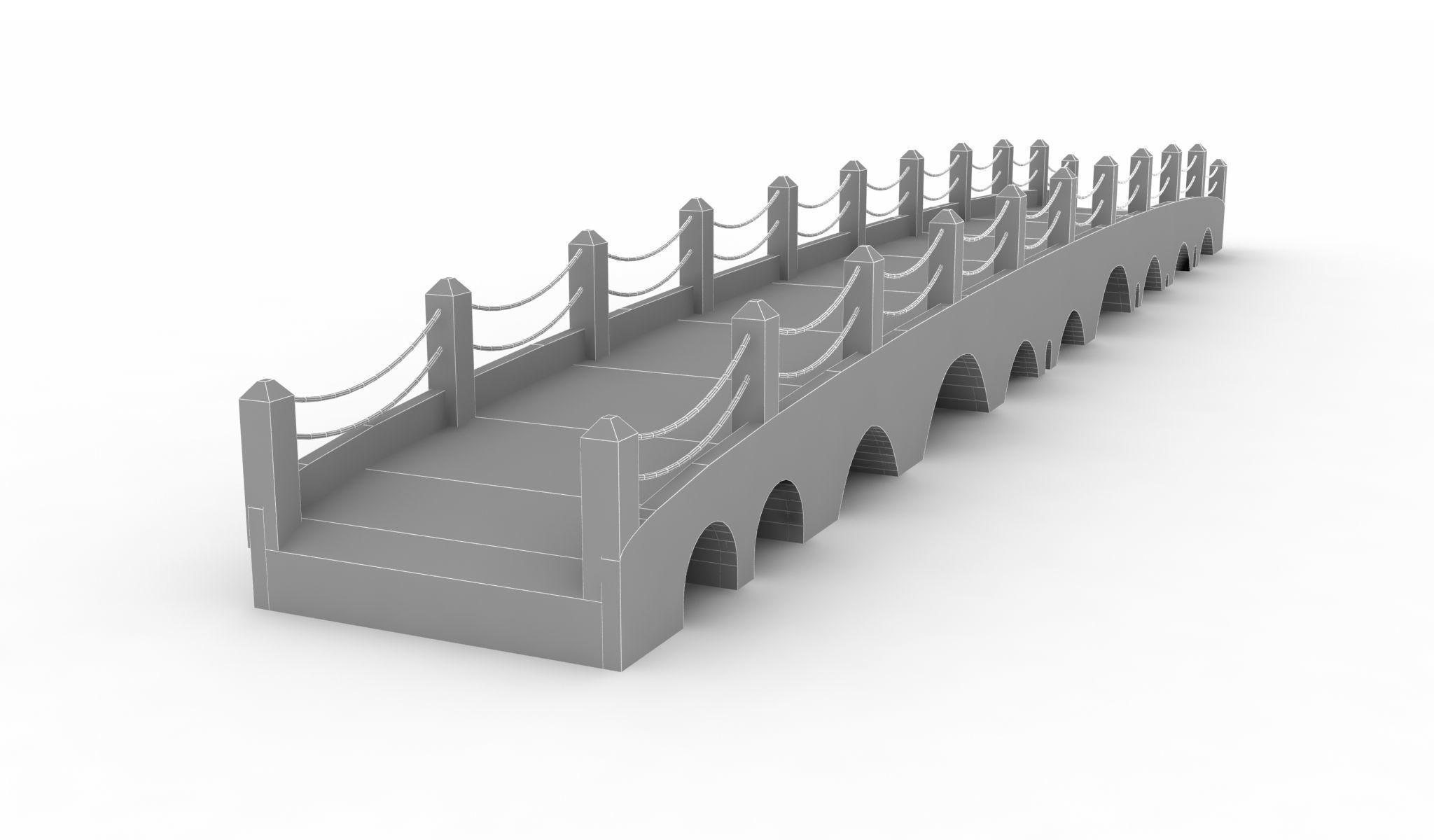 Low Poly Old Concrete Bridge 3D 3D model | CGTrader