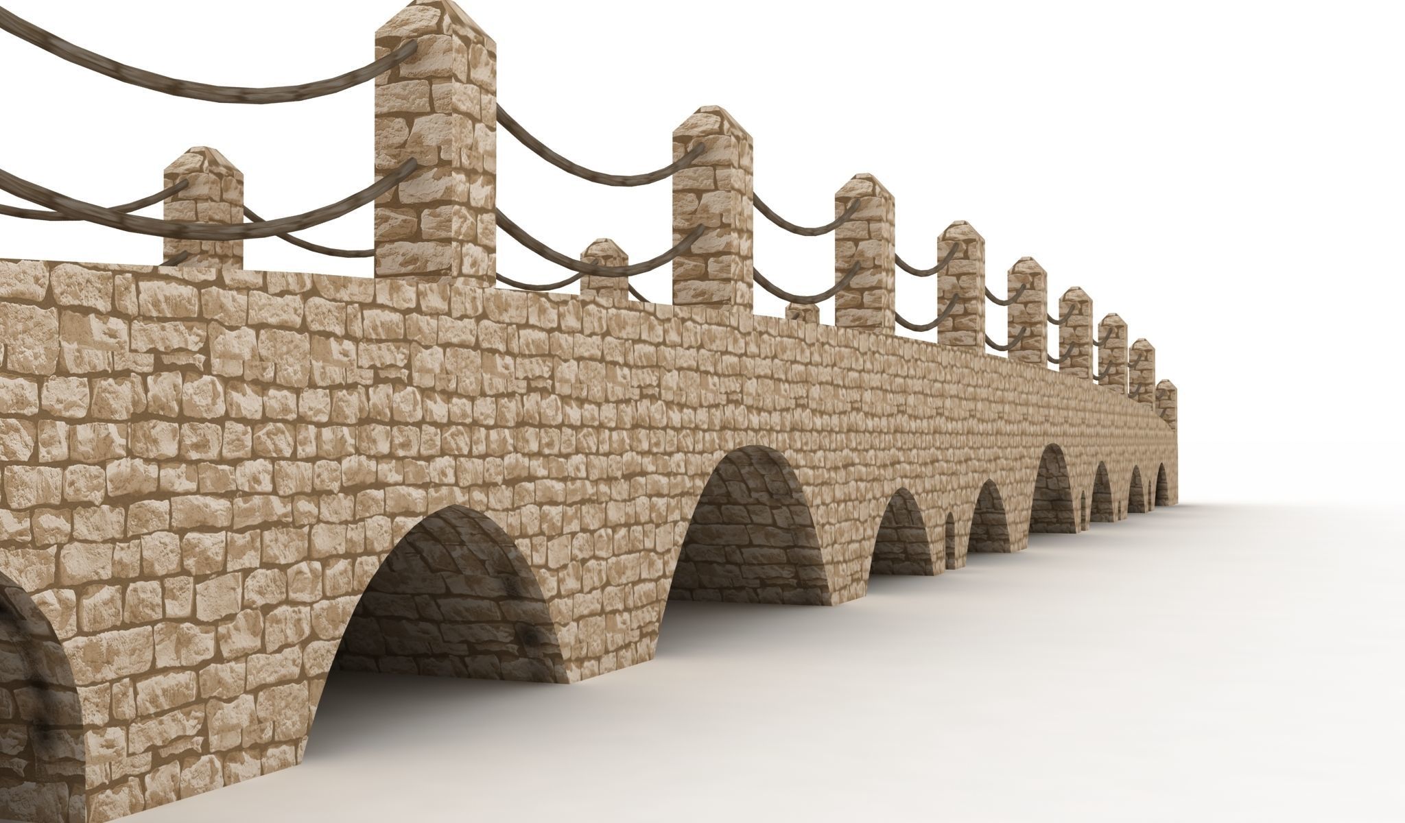 Low Poly Old Concrete Bridge 3D 3D model | CGTrader