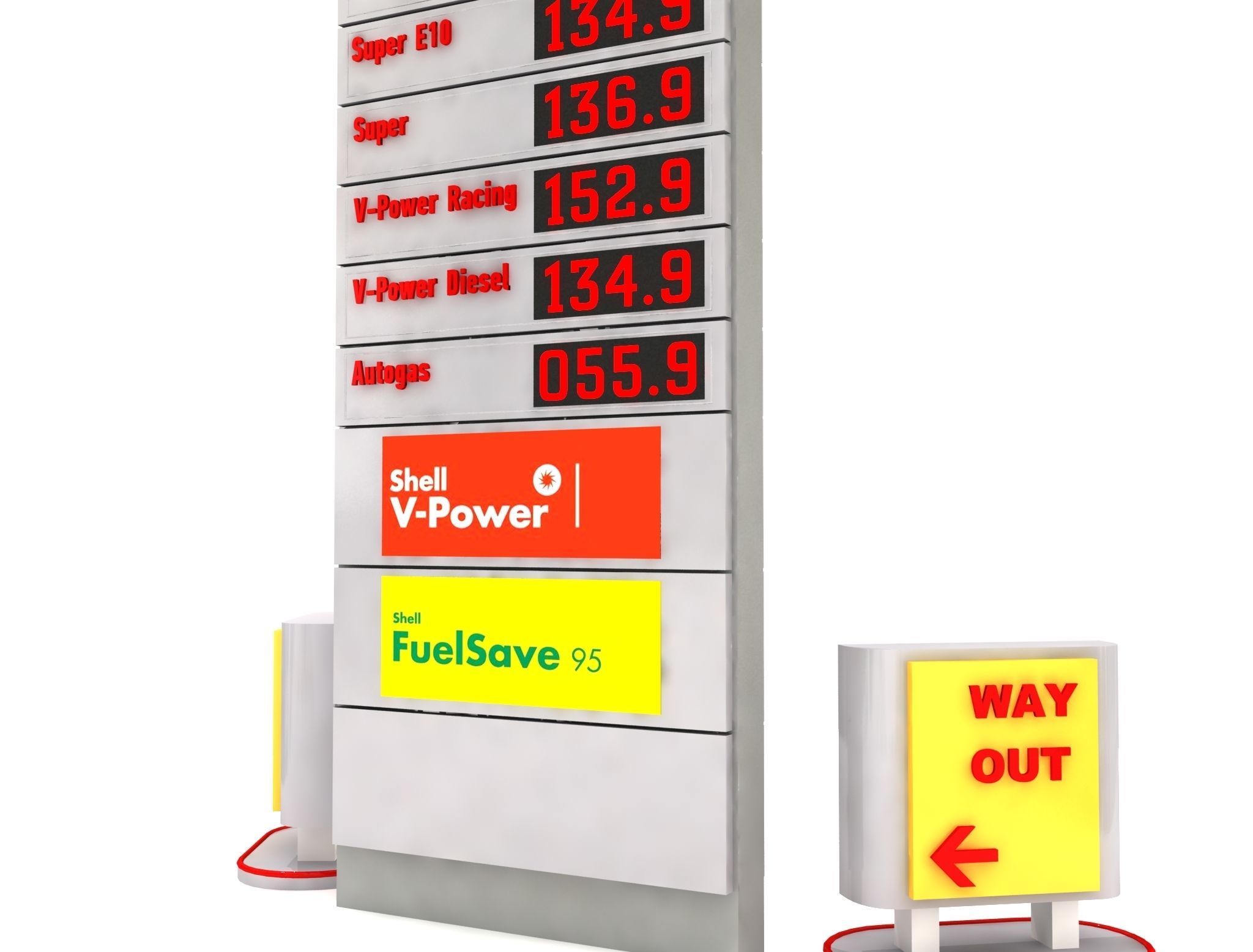 Petrol Station Totem Sign and Orientation Sign model 3D model | CGTrader