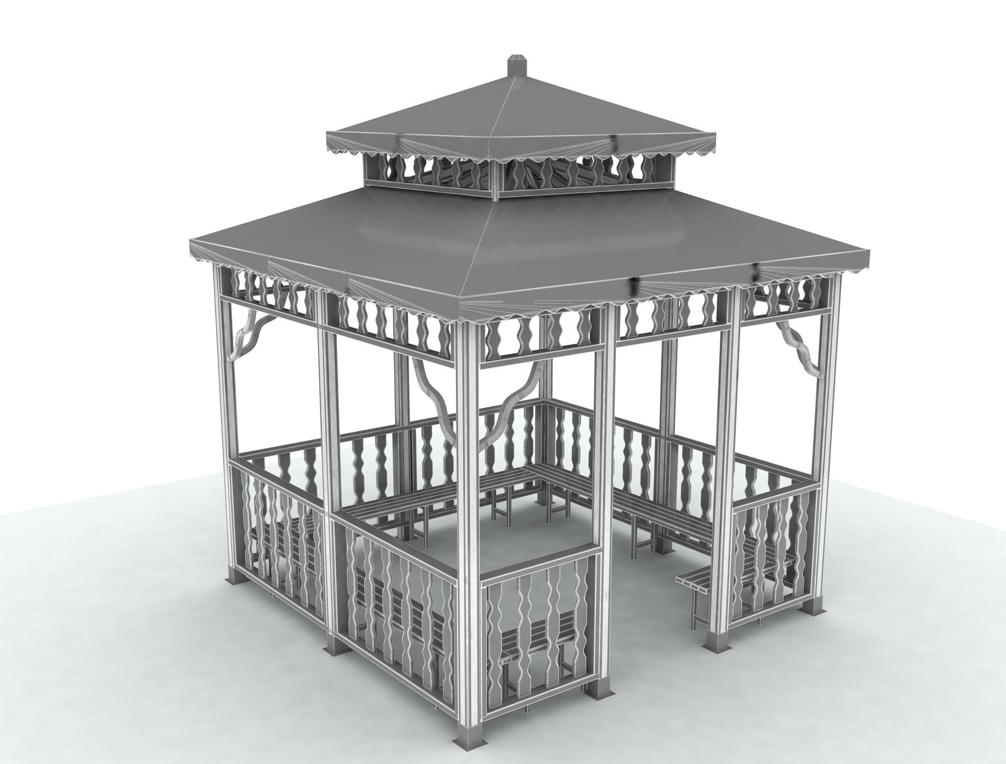 3D Outdoor Gazebo 002 3D model | CGTrader