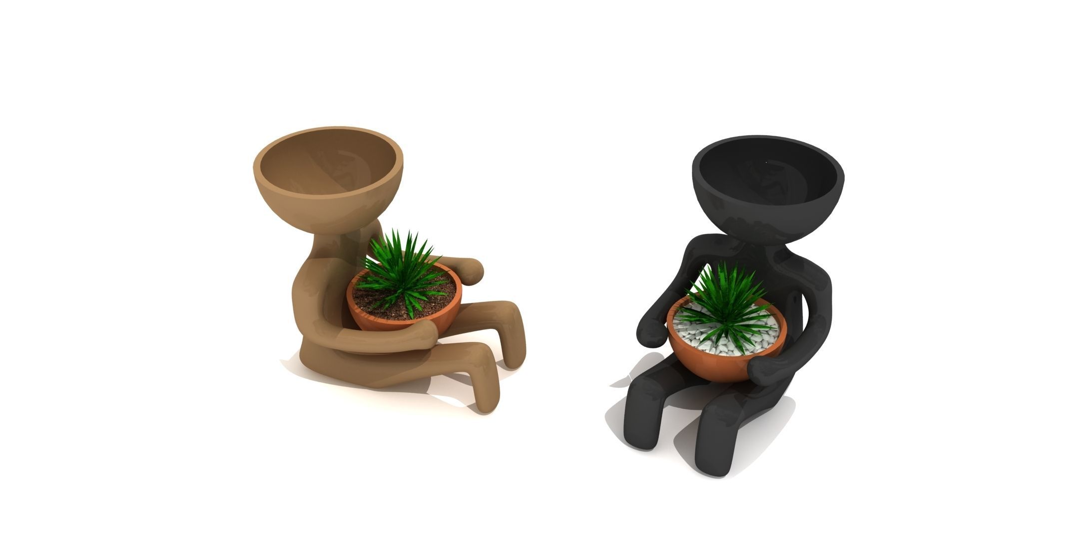 3d Print Man Flower Pot 3D model 3D printable | CGTrader