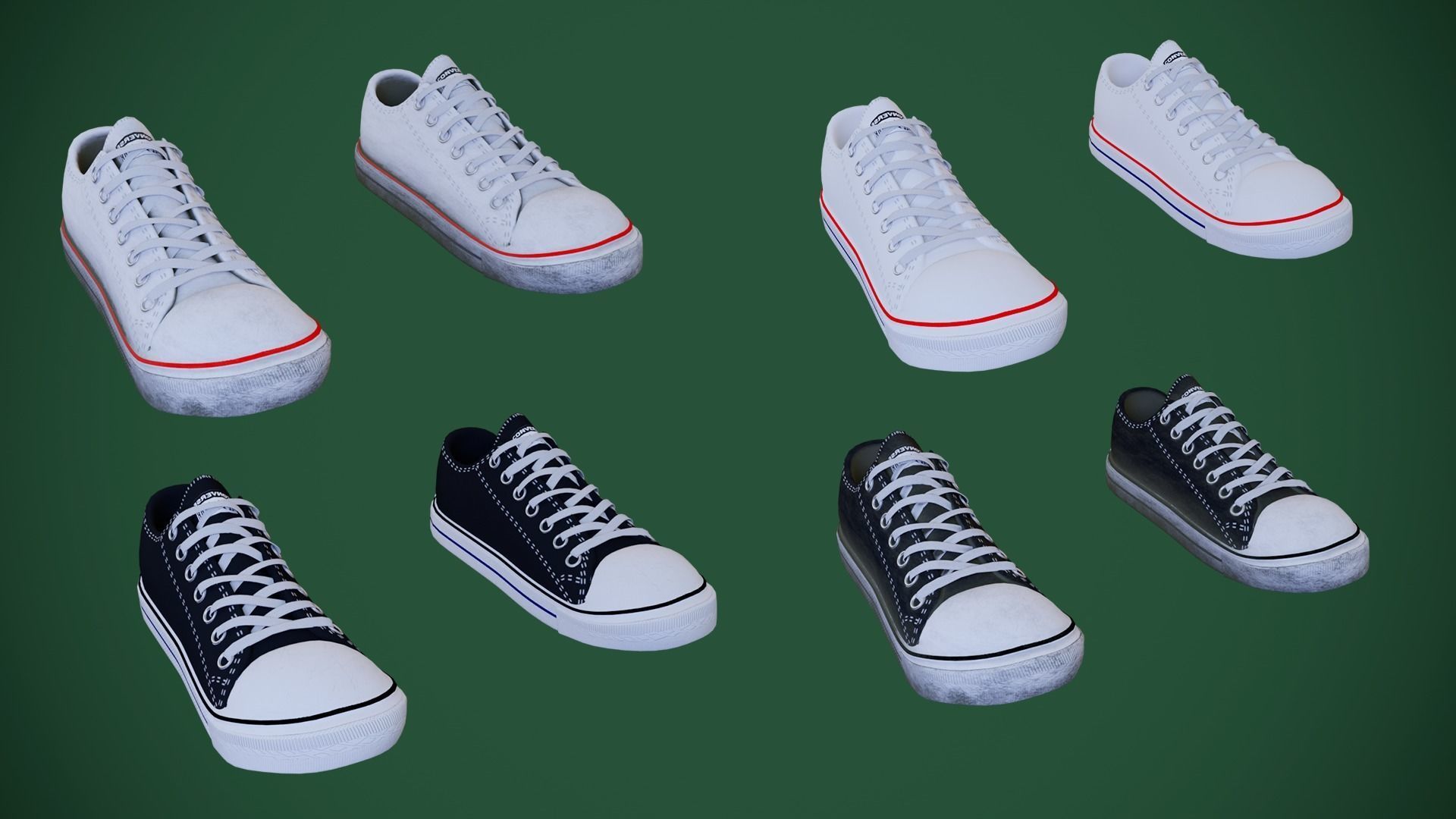 3D model Classic All Star champions 4 diferent textures VR / AR / low ...